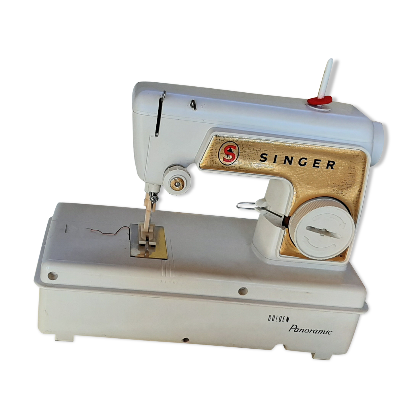 vintage singer golden panoramic children sewing machine set 70's ...