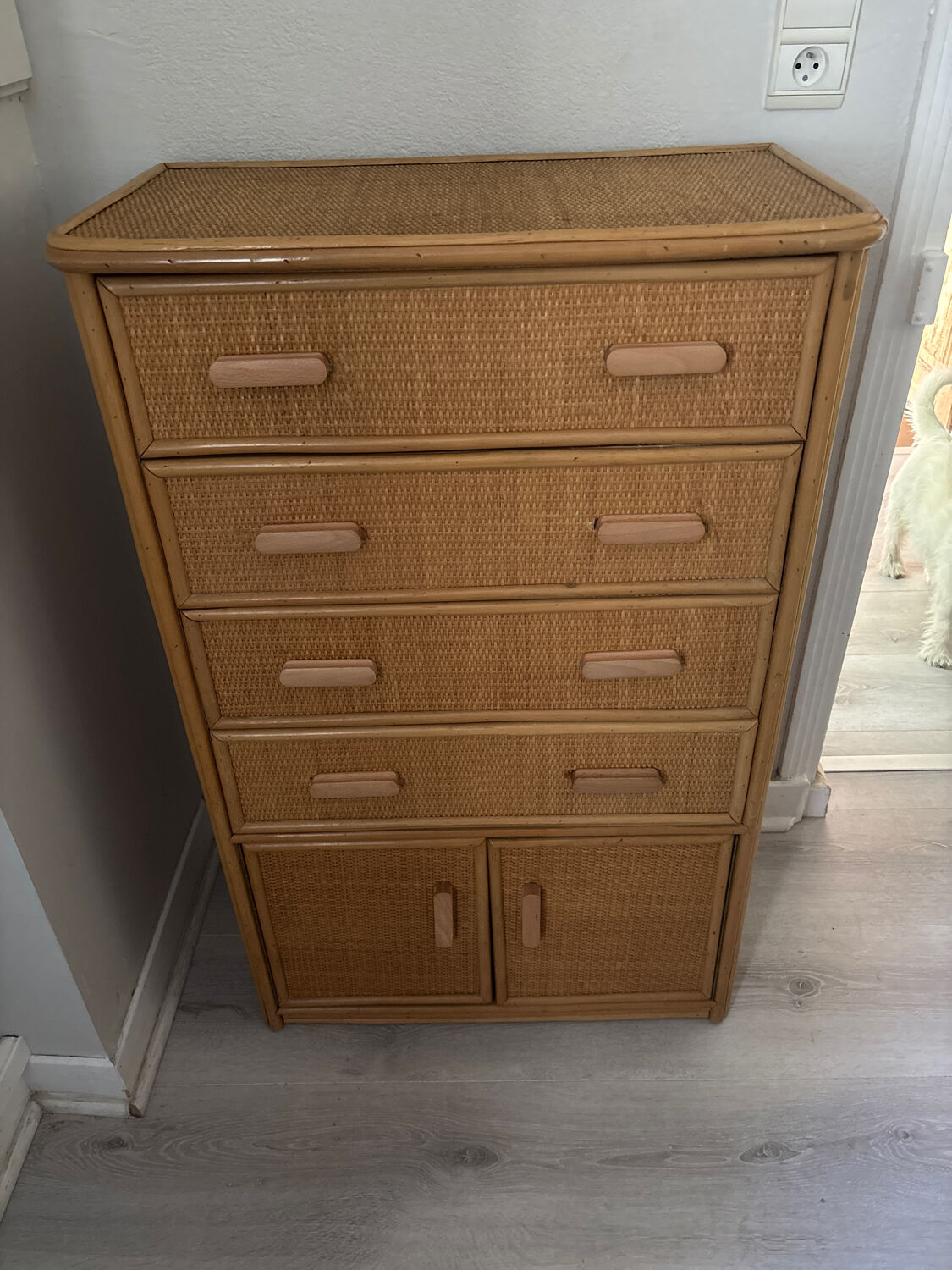 Commode osier rotin | Selency