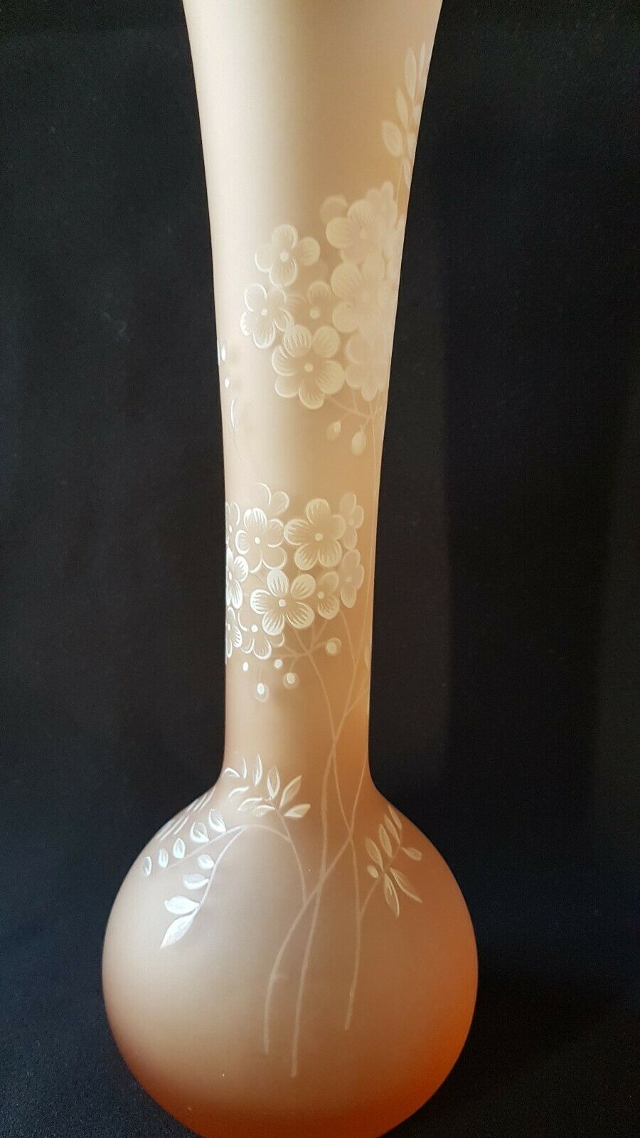 Paire de vases soliflores anciens cristal opalin peint datant, début des années 1900 | Selency