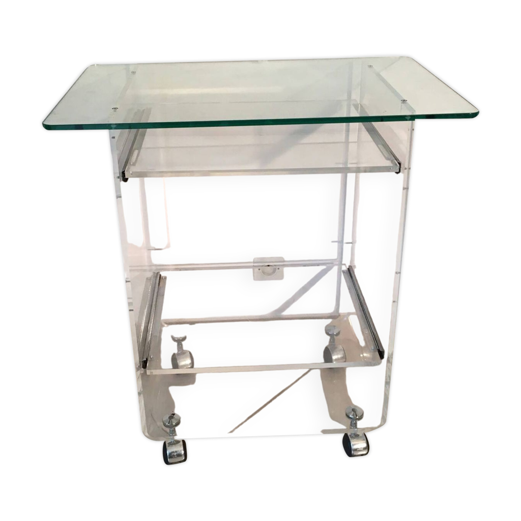 Table en plexiglass pouvant servir de console d'ordinateur ou de desserte | Selency