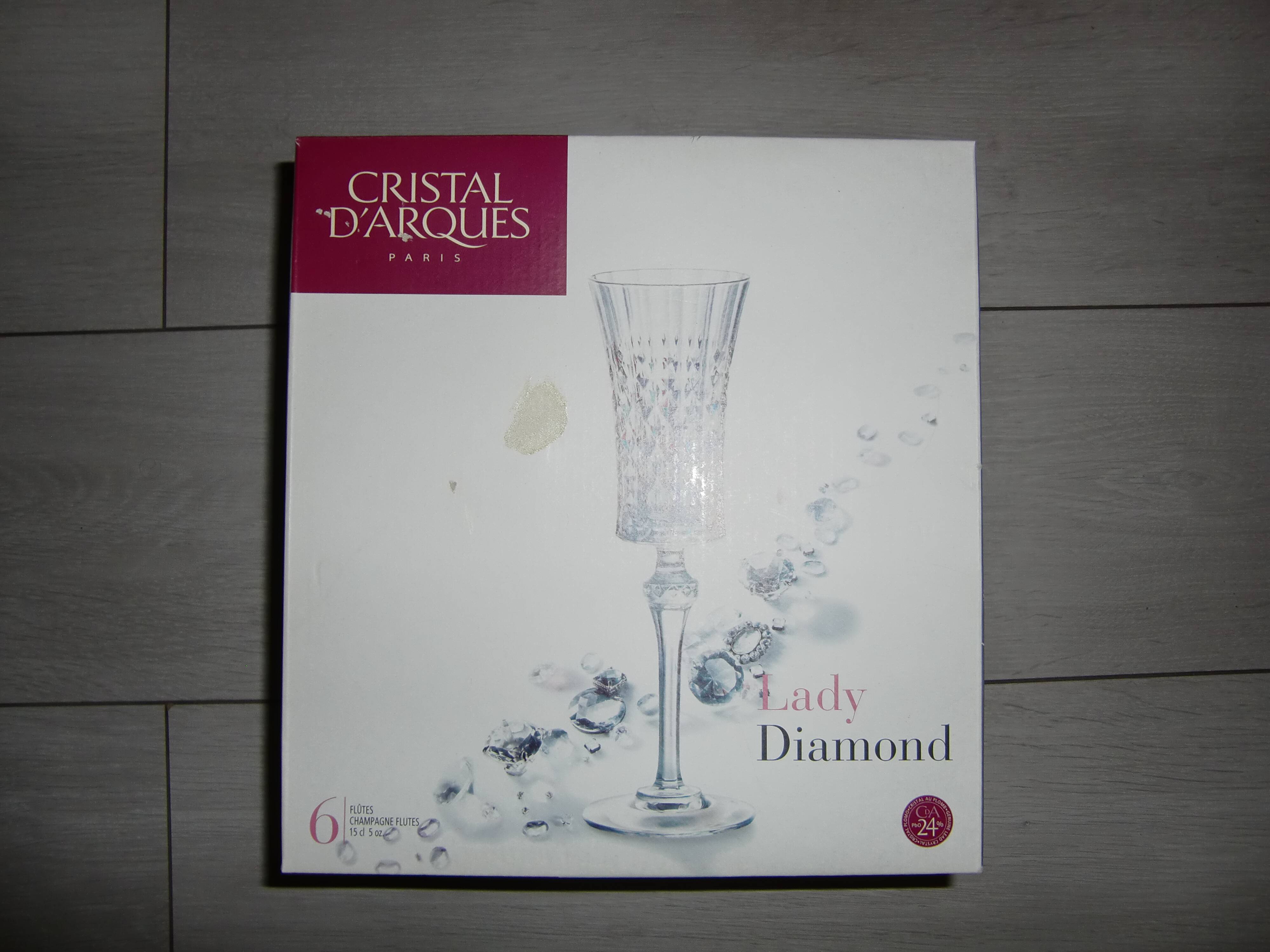 Lot de 6 Flûtes 15 cl Cristal d'Arques modèle Lady Diamond | Selency