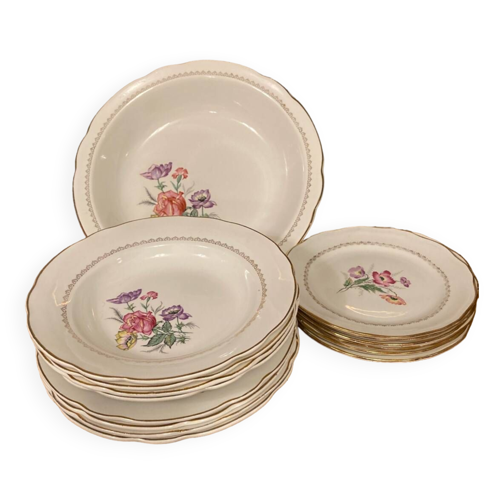 Assiettes porcelaine Sarreguemines - René | Selency