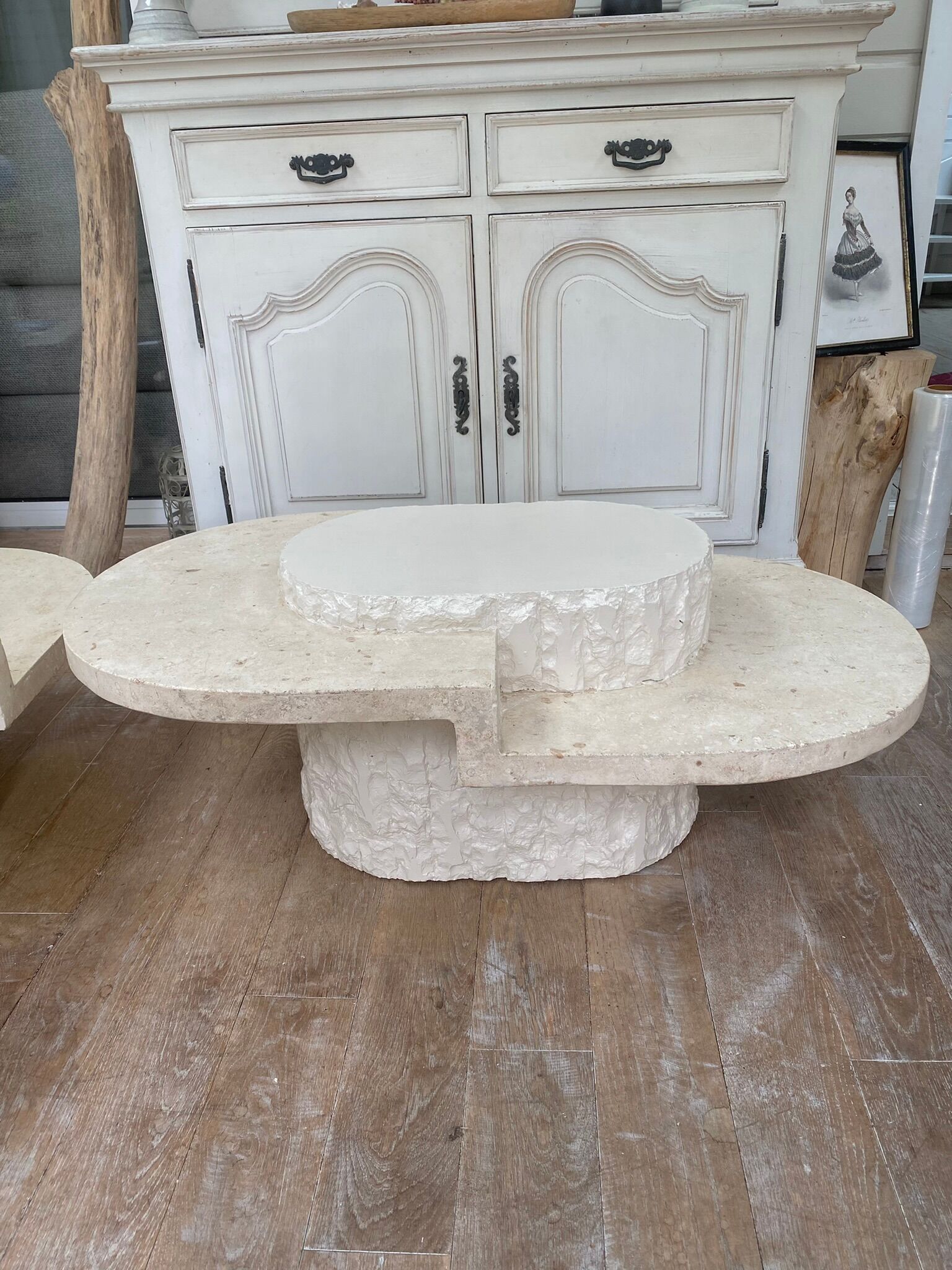 Table basse pierre style travertin vintage | Selency