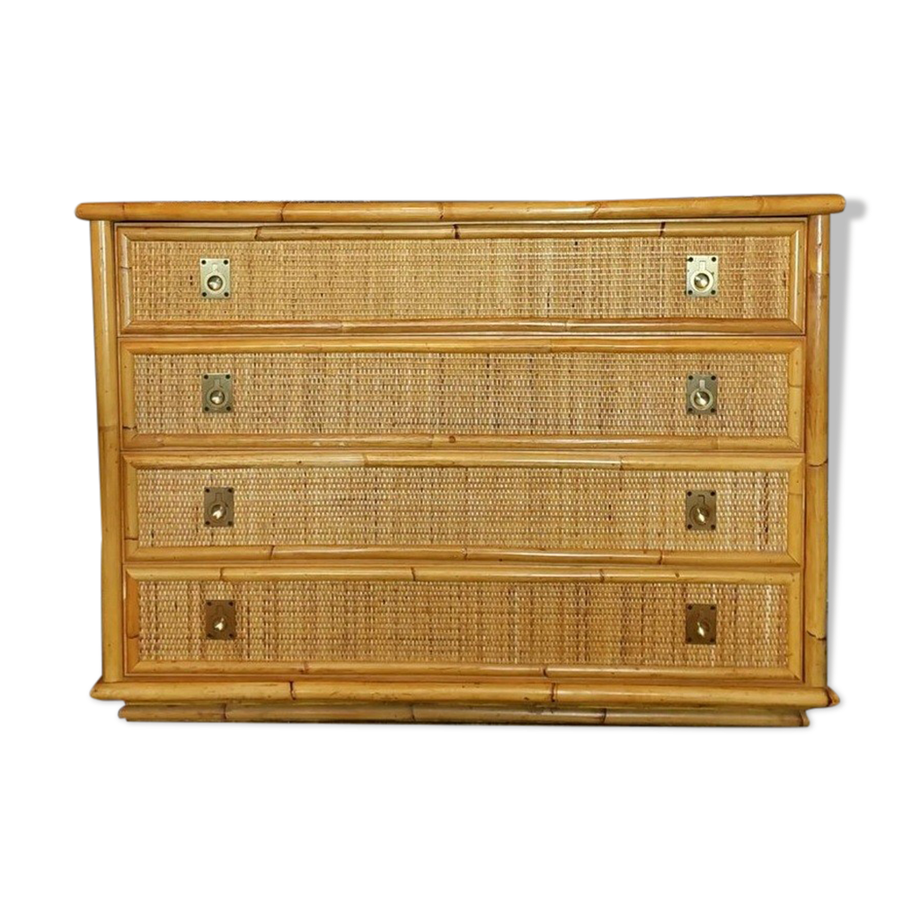 Commode bambou/laiton Dal Vera 1960 | Selency