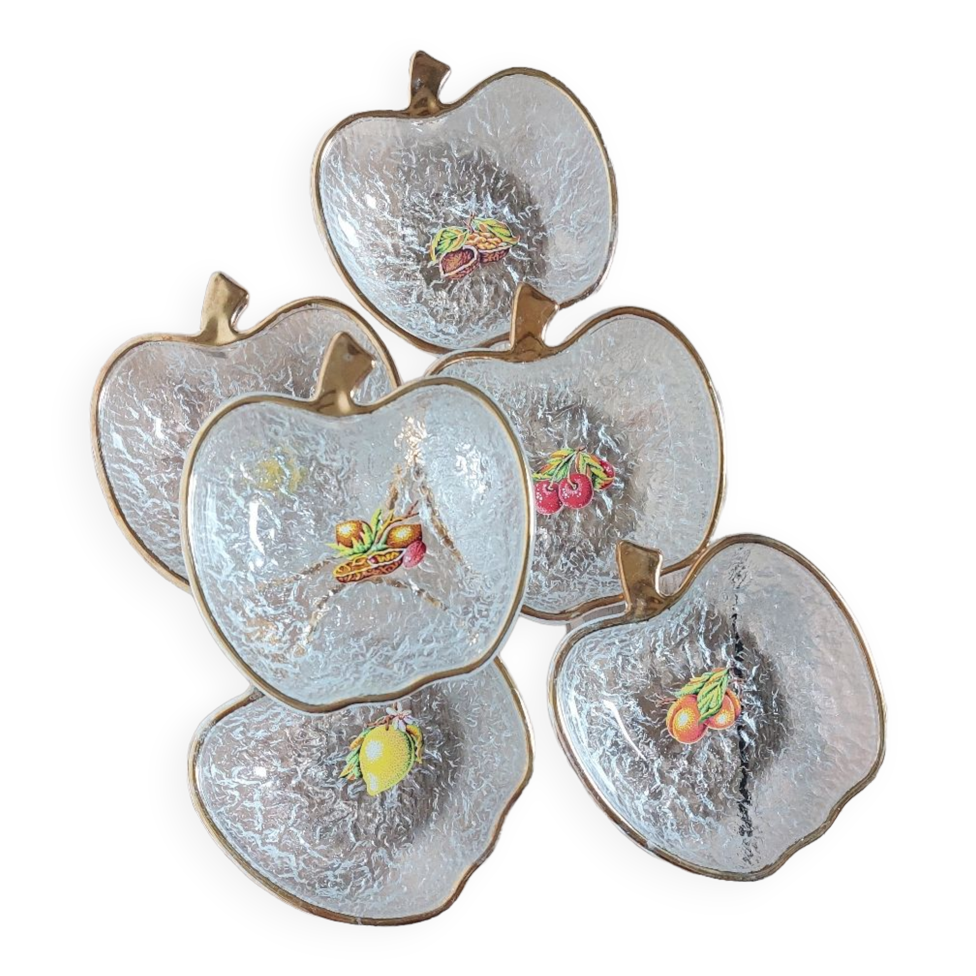 Coupelles à fruits en verre texturé | Selency