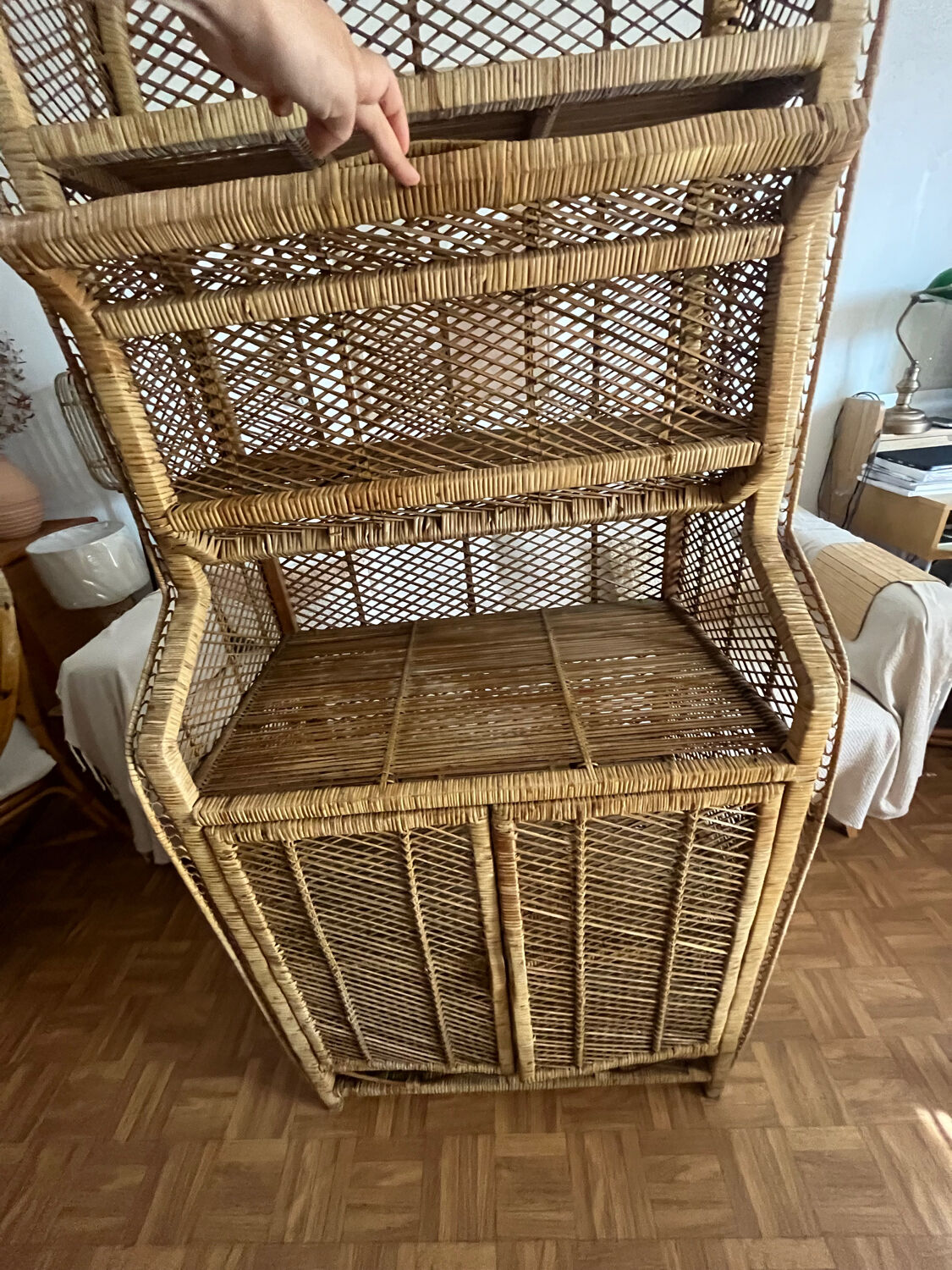 Bibliothèque rotin osier | Selency