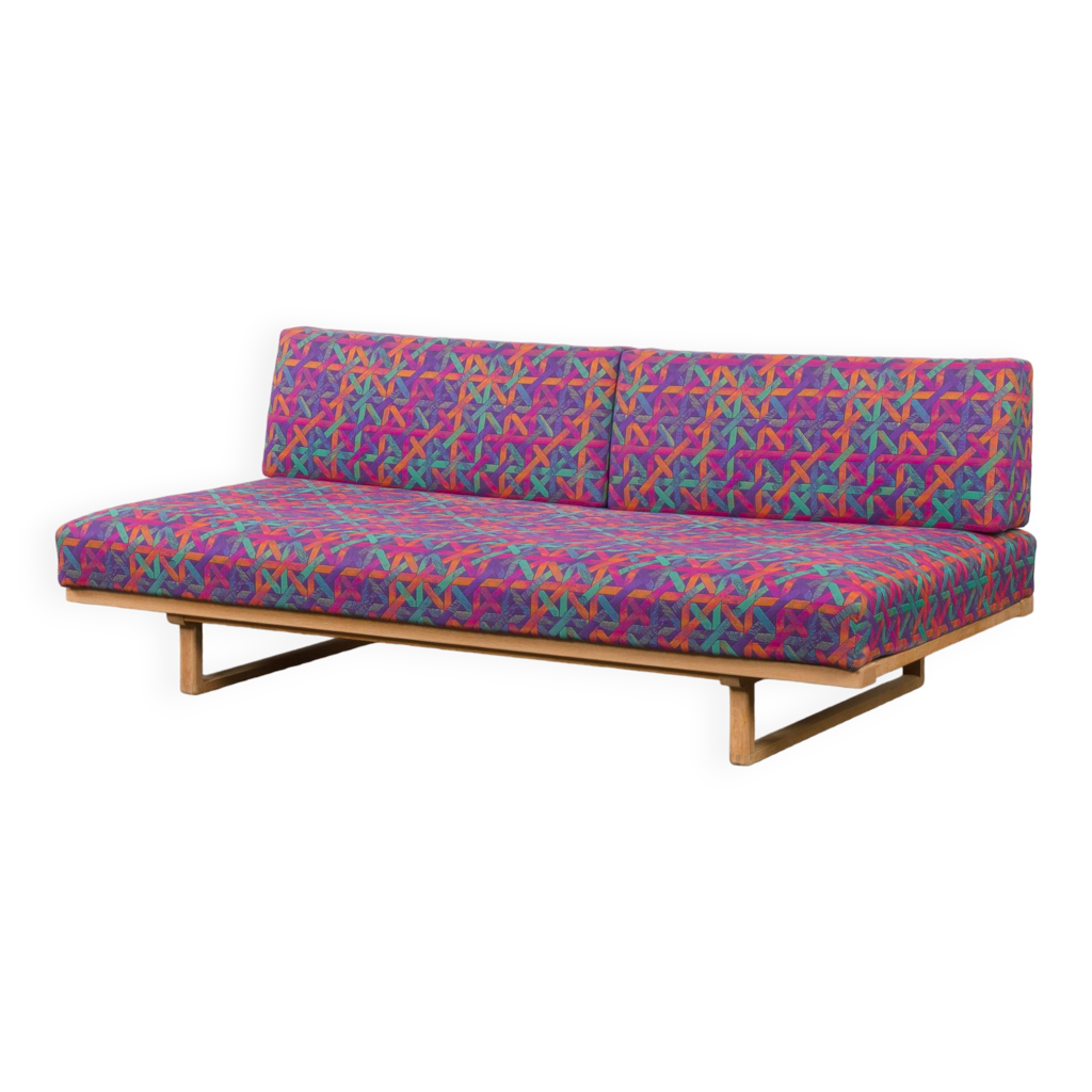 Méridienne en chêne Børge Mogensen dans la sellerie d’origine, Danemark ...