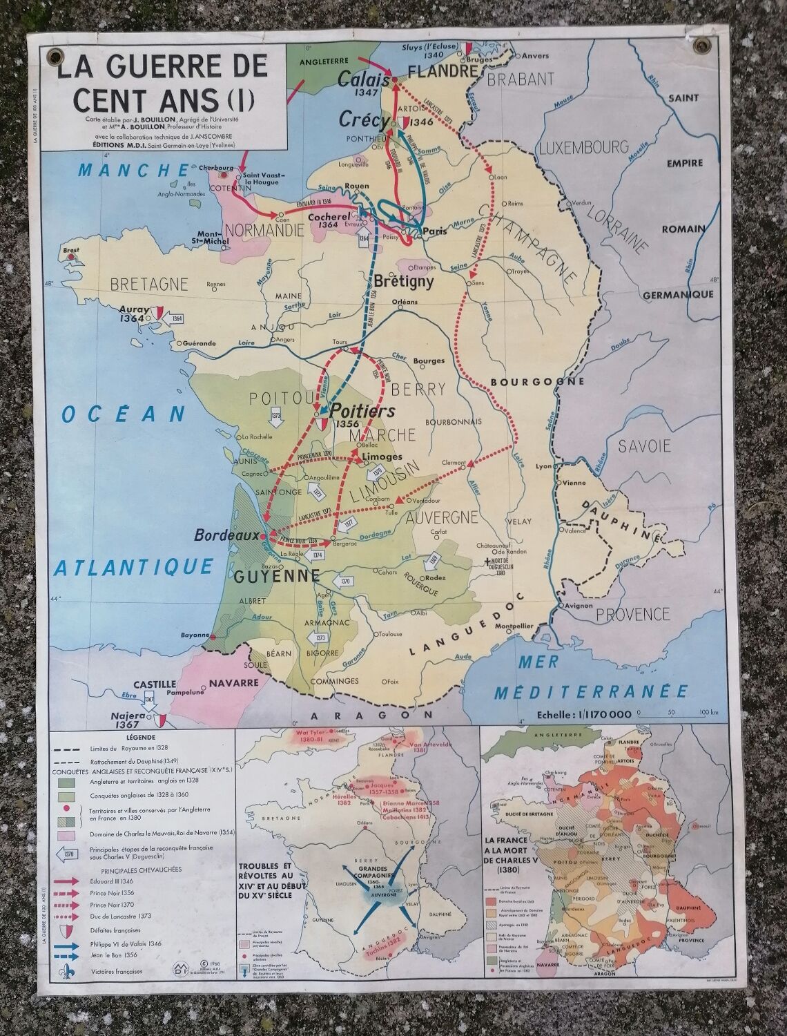 Old historical MDI map: The 100 Years War. | Selency