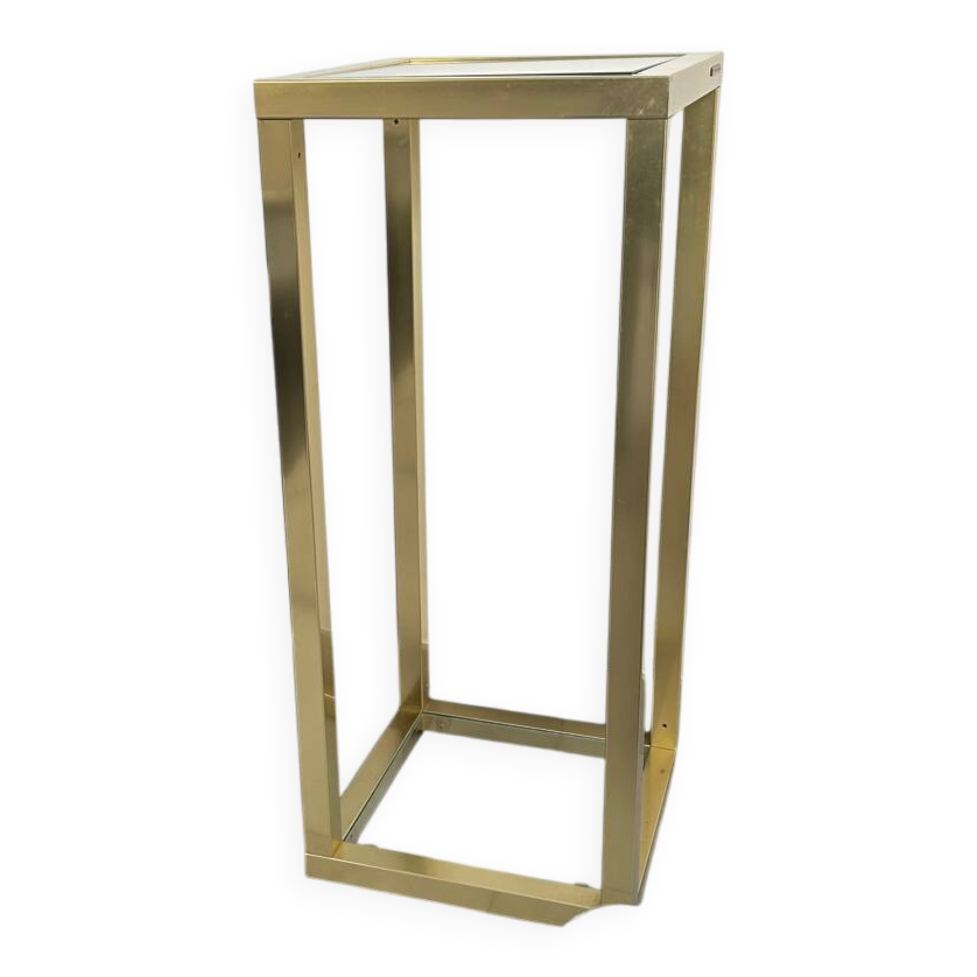 Console laiton et verre 1970 signée Pierre Vandel Paris | Selency