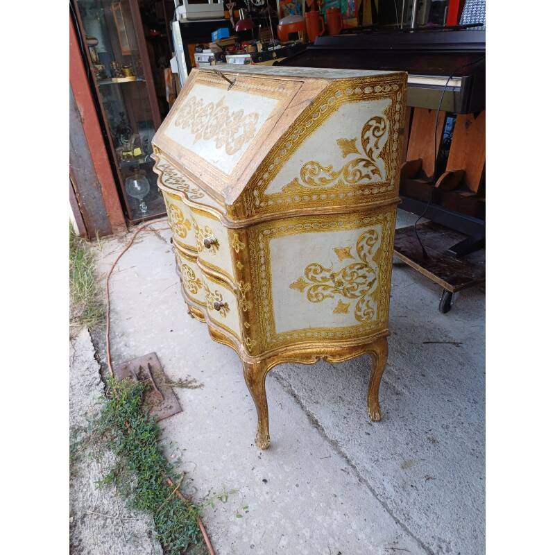 Commode 2 tiroirs, secrétaire en bois doré | Selency