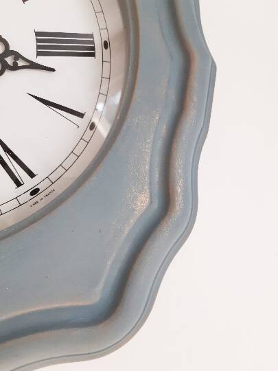 Pendule , horloge carillon Westminster , relookée bleu nordique et or ...