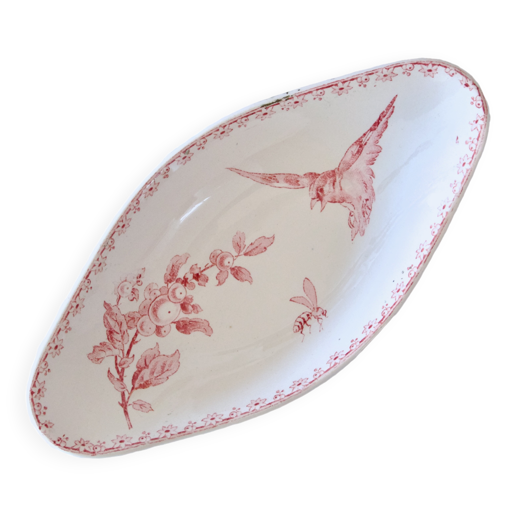 Ravier XIXe Sarreguemines "Favori" en terre de fer rose | Selency