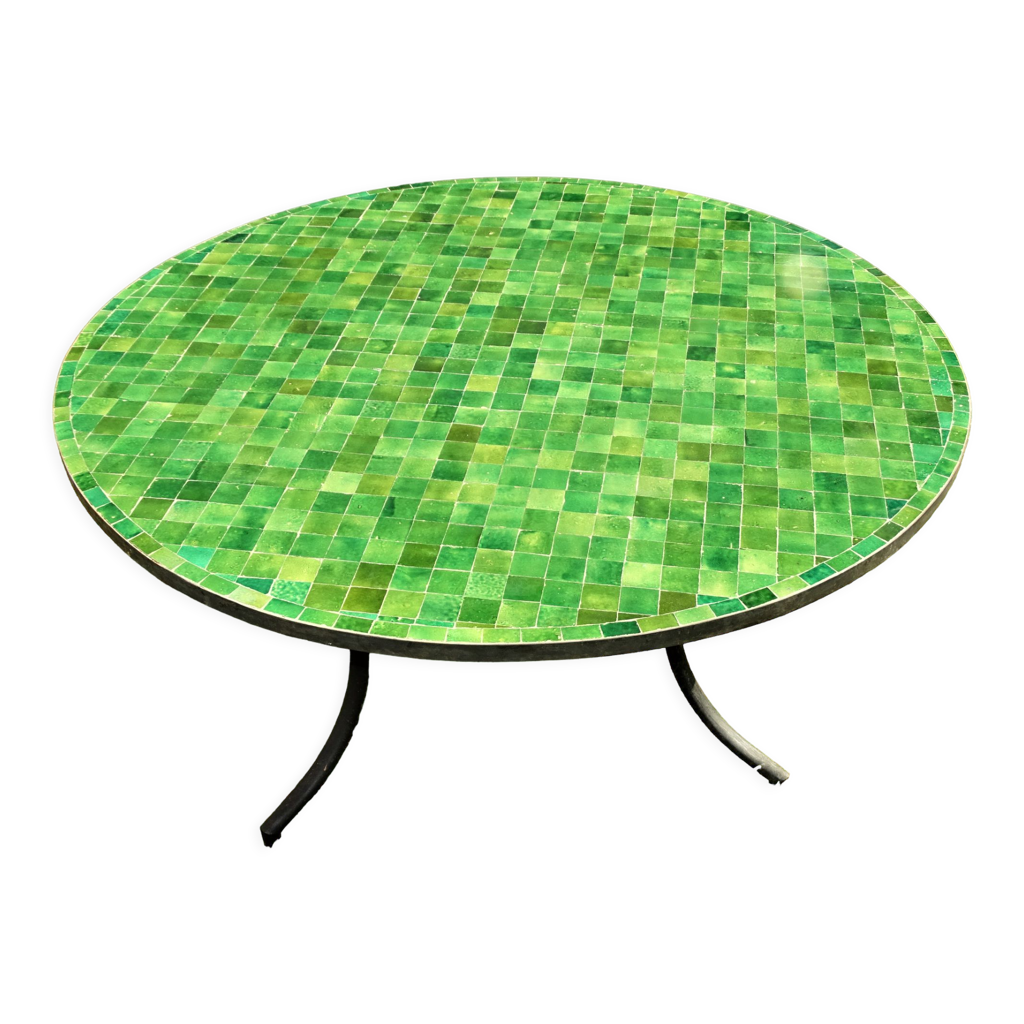 Table zellige verte ronde de 150 cm | Selency