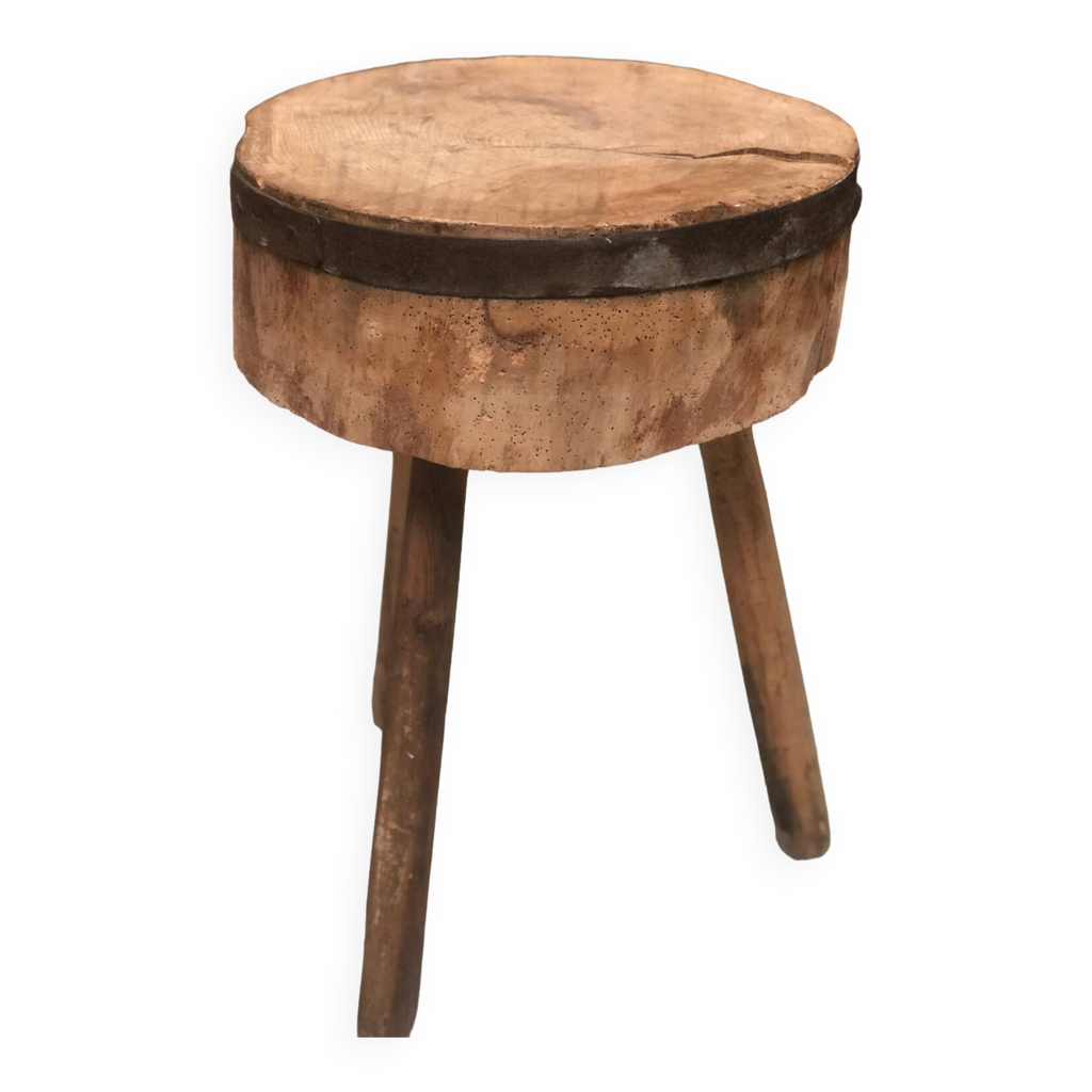 Ancienne table tripode brutaliste | Selency