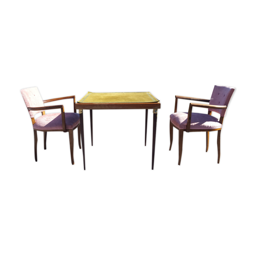 Table de bridge avec ses 2 fauteuils | Selency