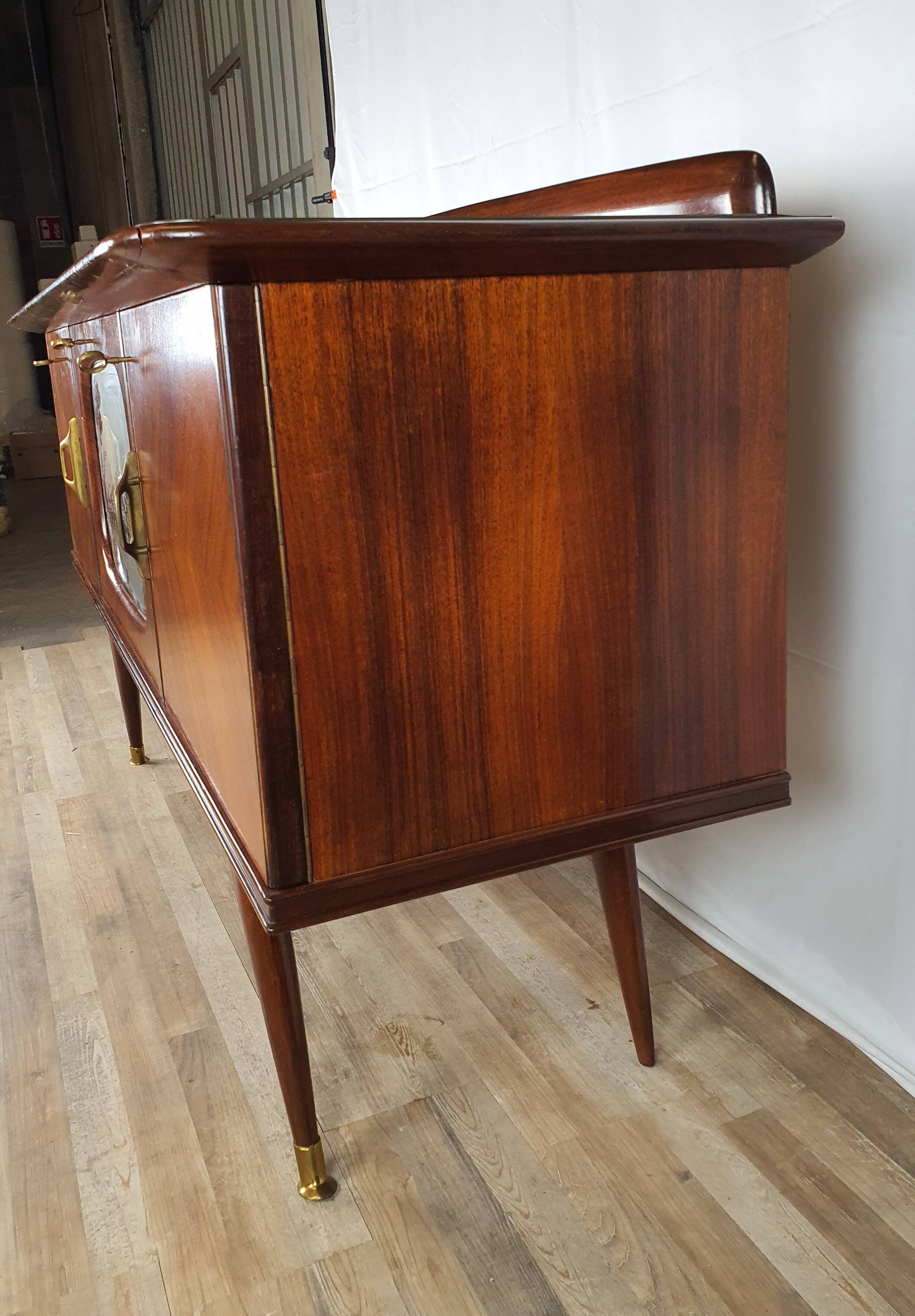 Buffet en noyer avec abattant bar des années 1950 | Selency