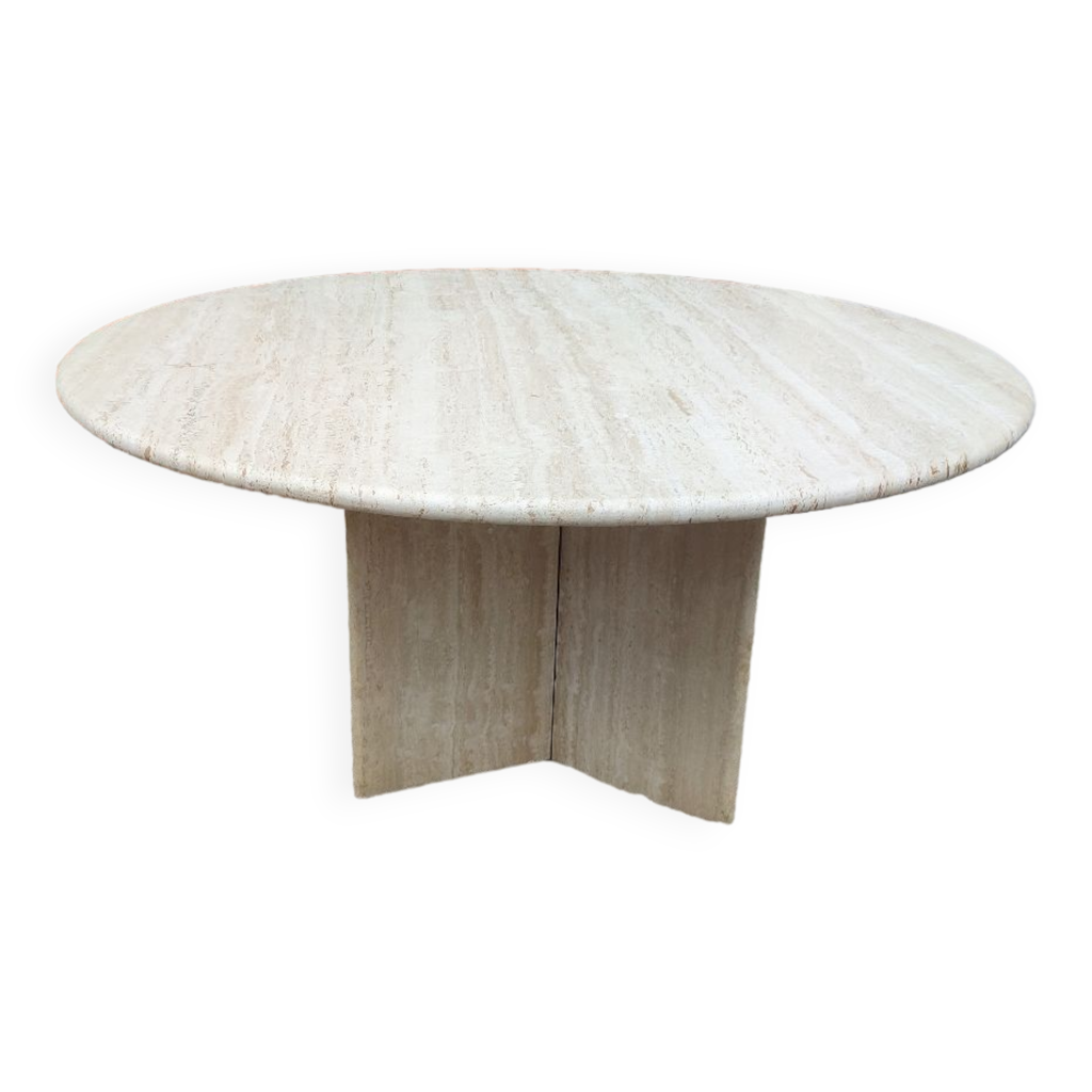 Table à manger en travertin, Italy, 1970s | Selency