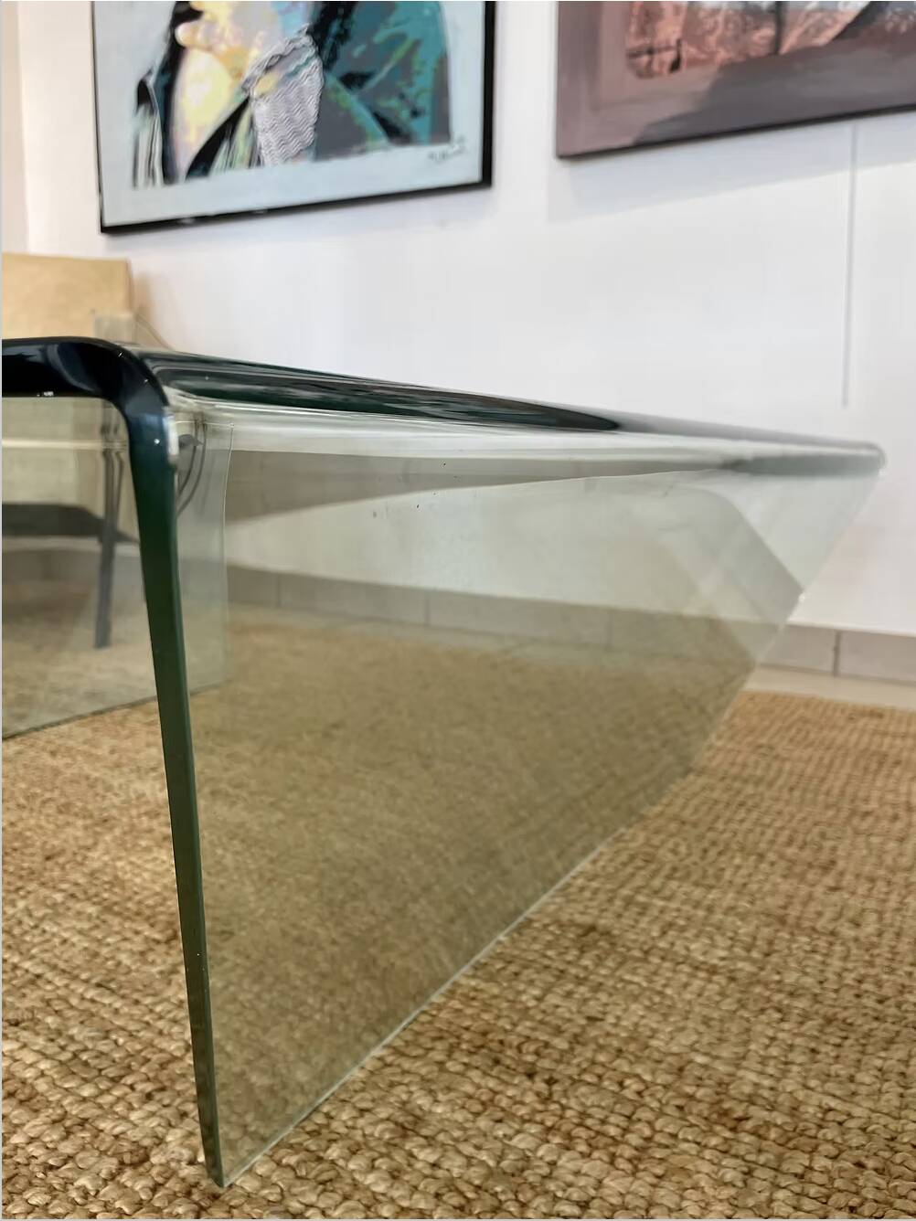 Table basse en verre forme trapézoïdale | Selency