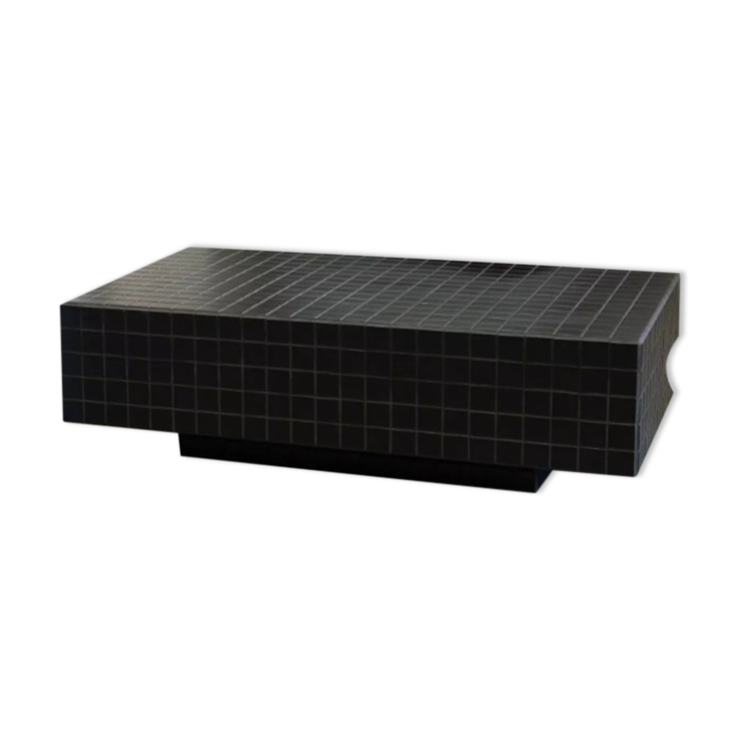 Table basse carrelage mosaïque noir mat et joint noir | Selency