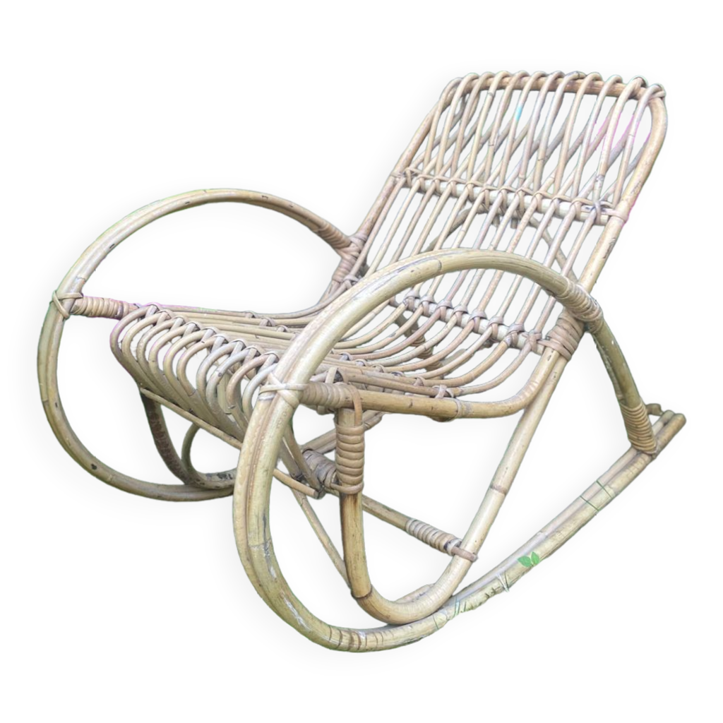 Rocking-chair rotin vintage enfant | Selency