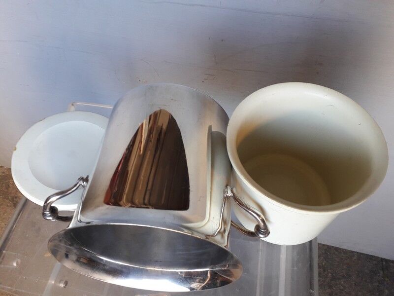 Alpadur rafraîchissoir métal argenté avec couvercle 1980 | Selency