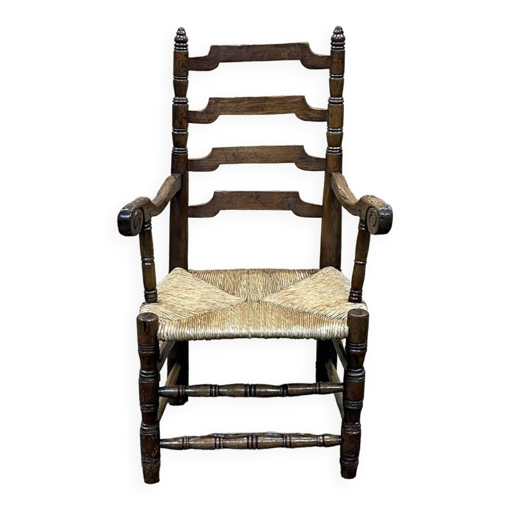 Fauteuil rustique XVIIIème en merisier et châtaignier | Selency