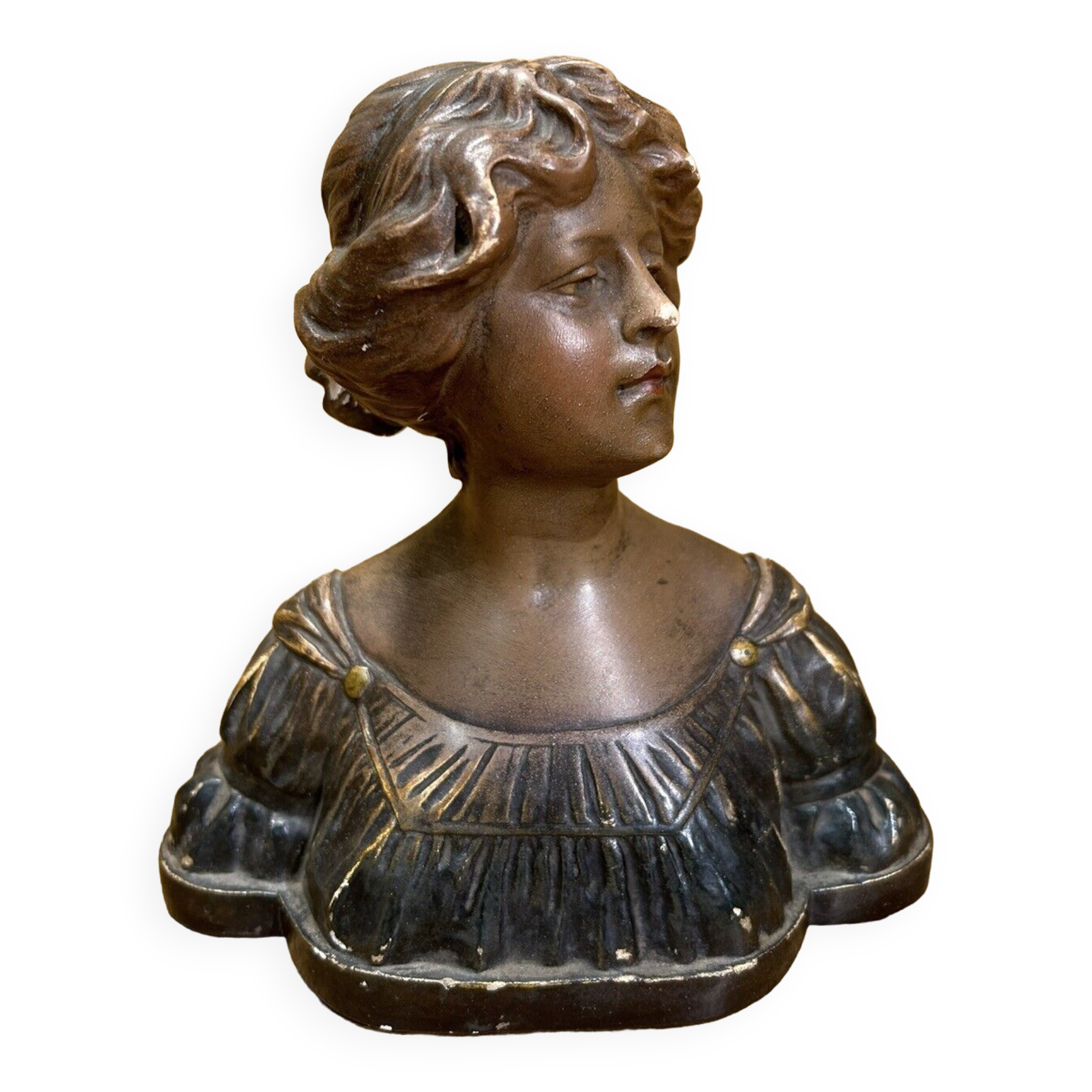 Buste Femme Platre Ancien
