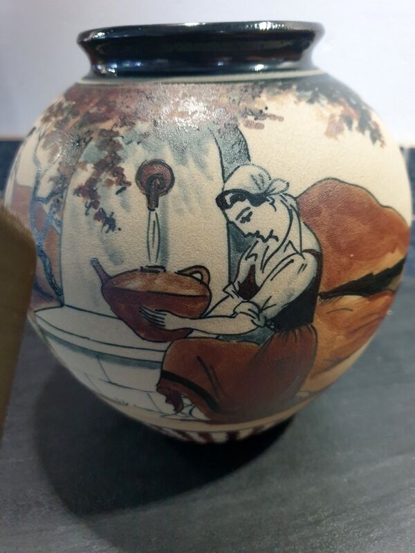 Vase boule, en grès de ciboure rf, poterie basque, Pedro Garcia de ...