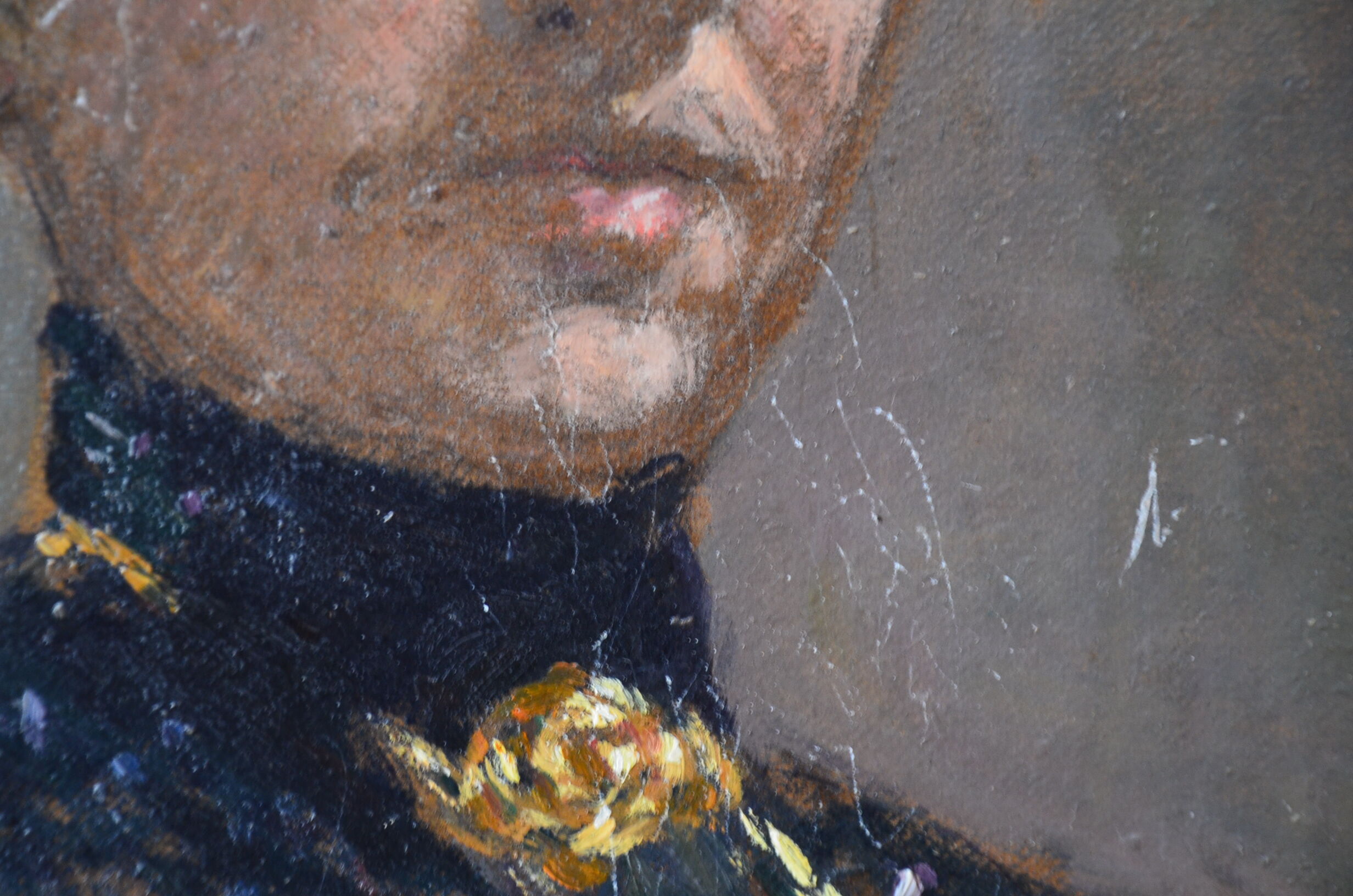 Portrait à l'huile d'une femme signé Joseph-Victor Roux-Champion 1905 ...