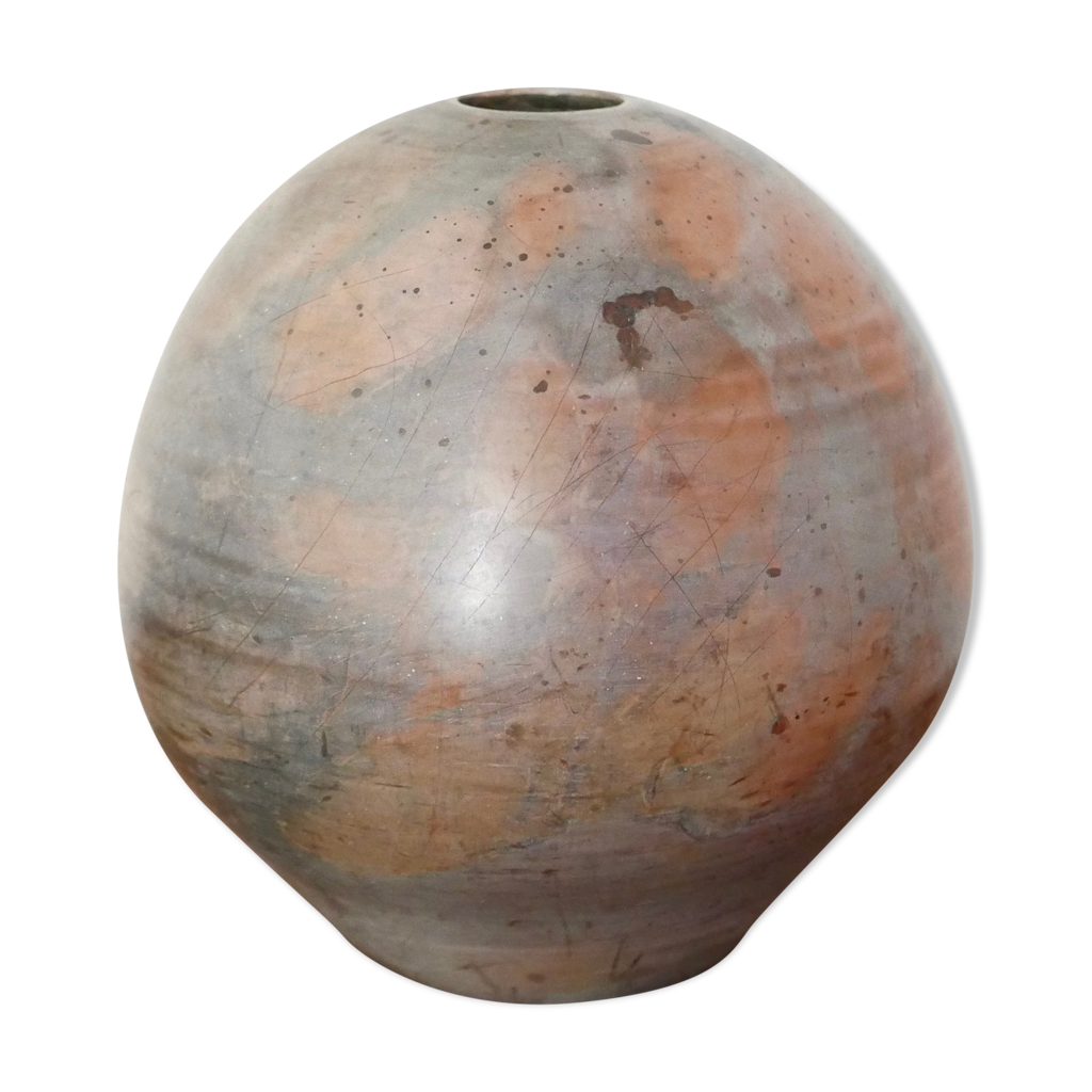 Vase boule en céramique de Loul Combres, années 80 | Selency