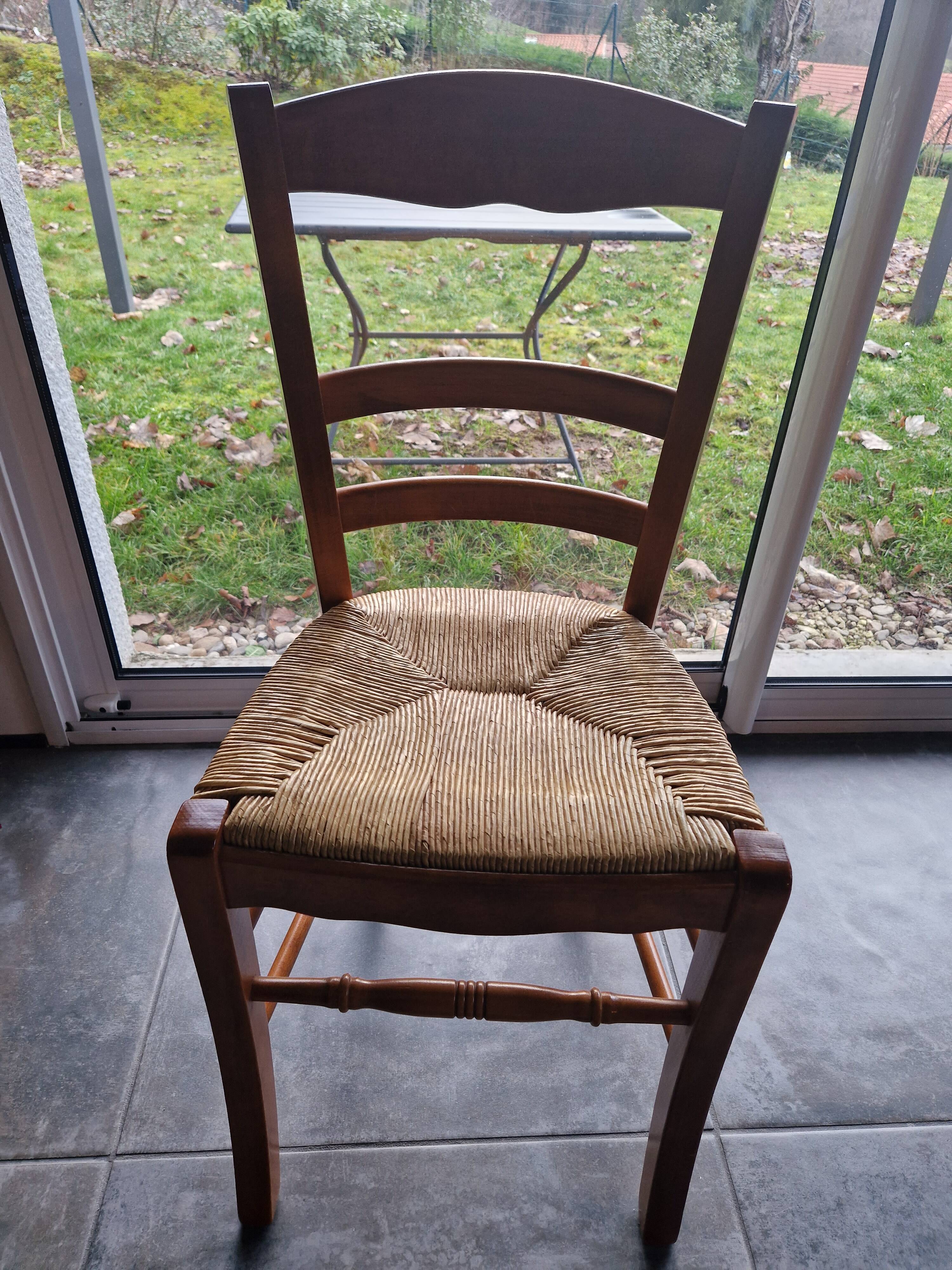 Chaise assise en paille | Selency