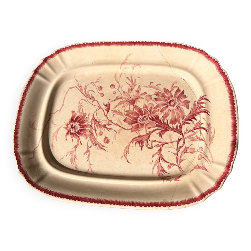 Plat terre de fer rose 19 siècle | Selency