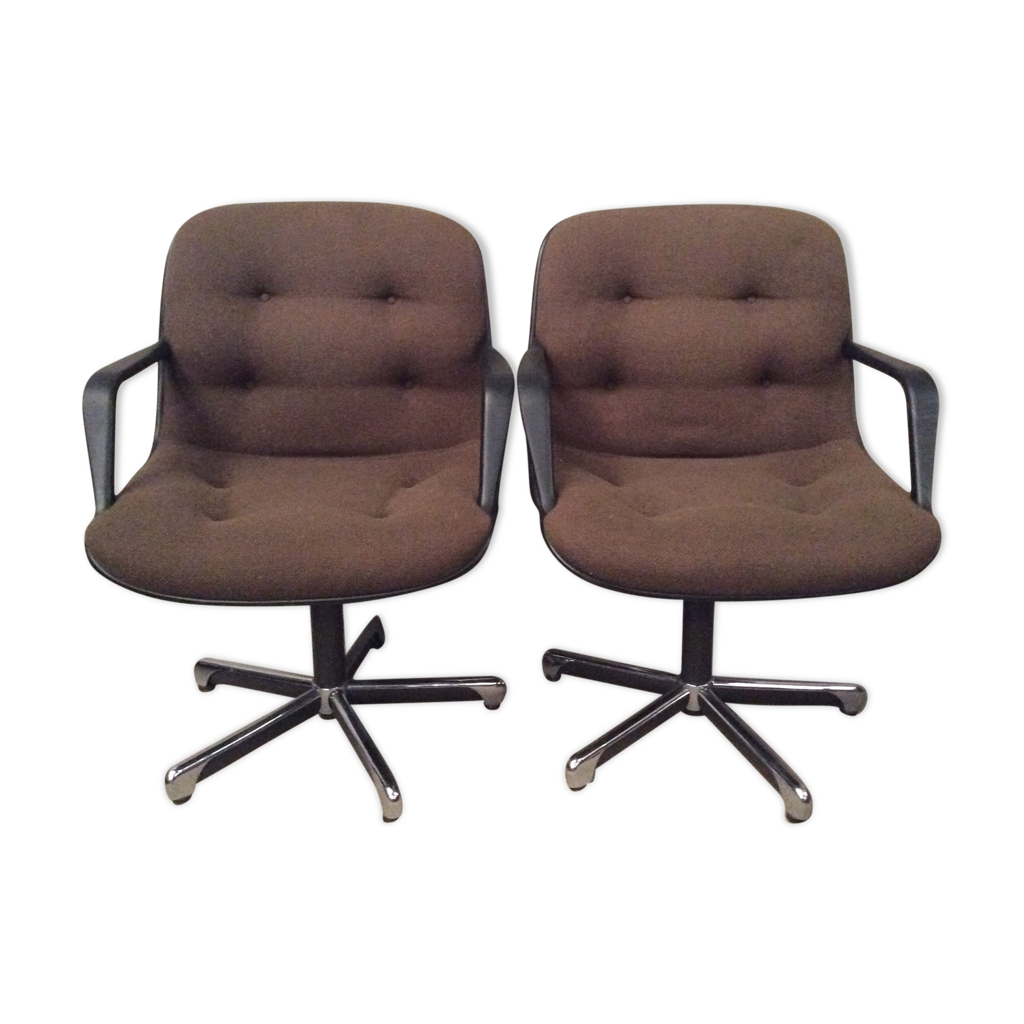 Paire de fauteuils de bureau Randall Buck 1975 Steelcase Strafor | Selency