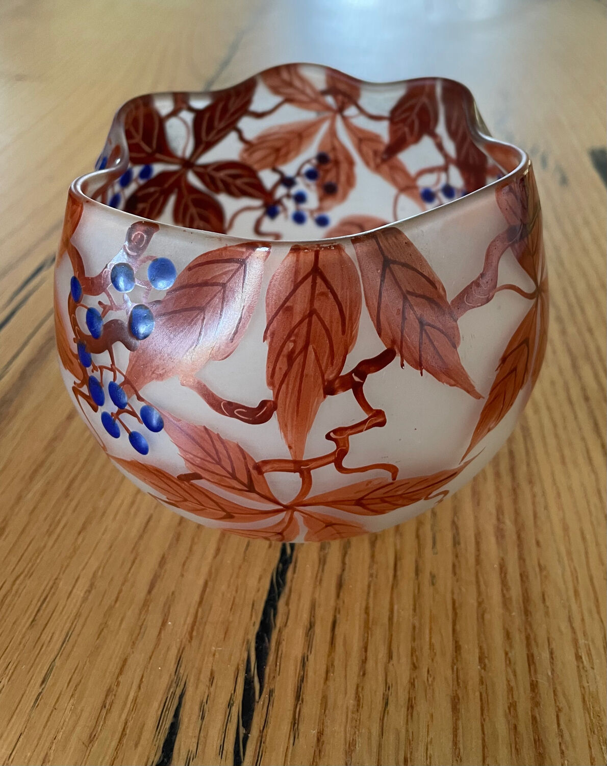 FANUS VASE BOULE EN VERRE PEINT | Selency