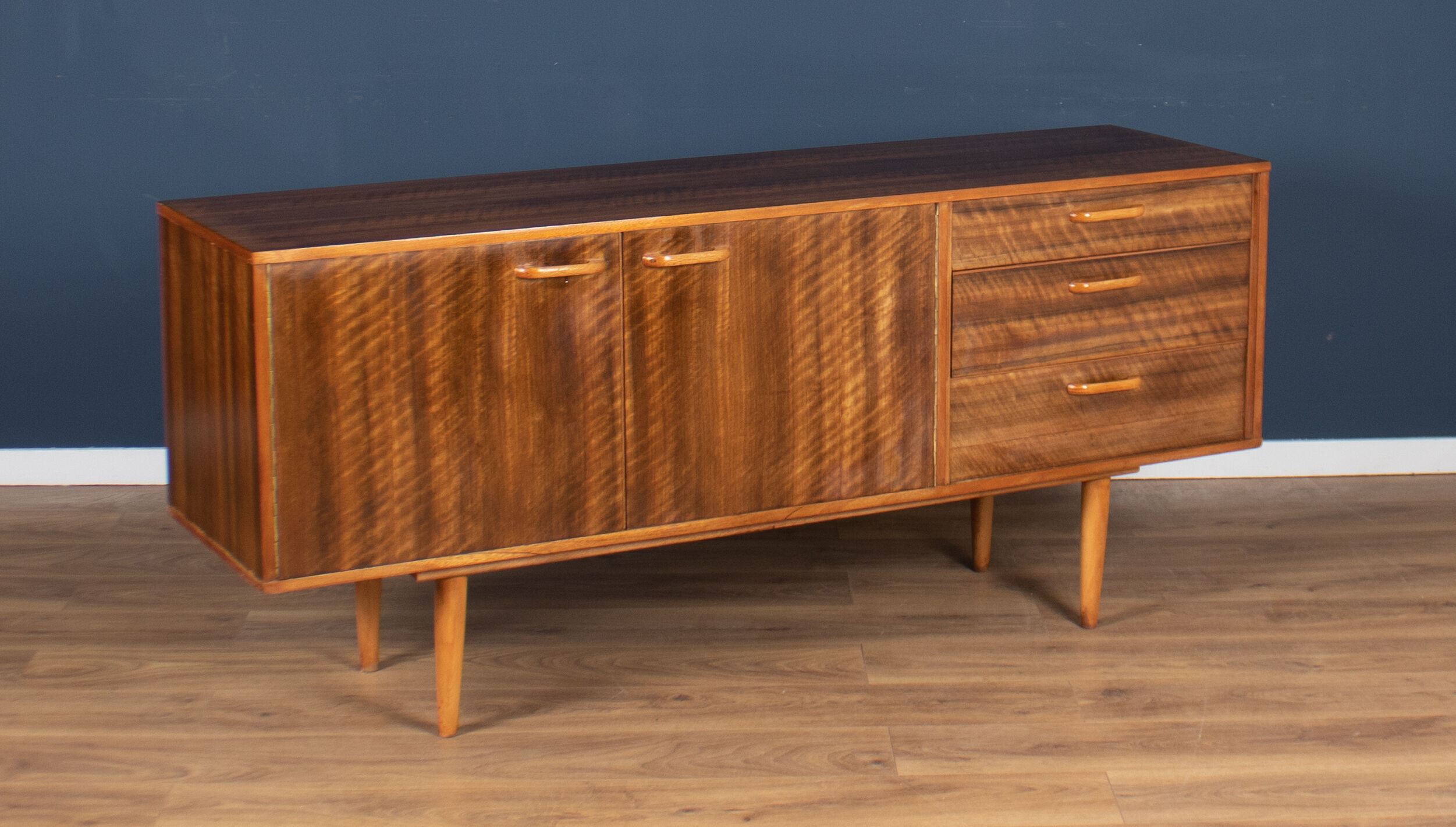 Enfilade rétro teck mid century teck & walnut des années 1960 | Selency