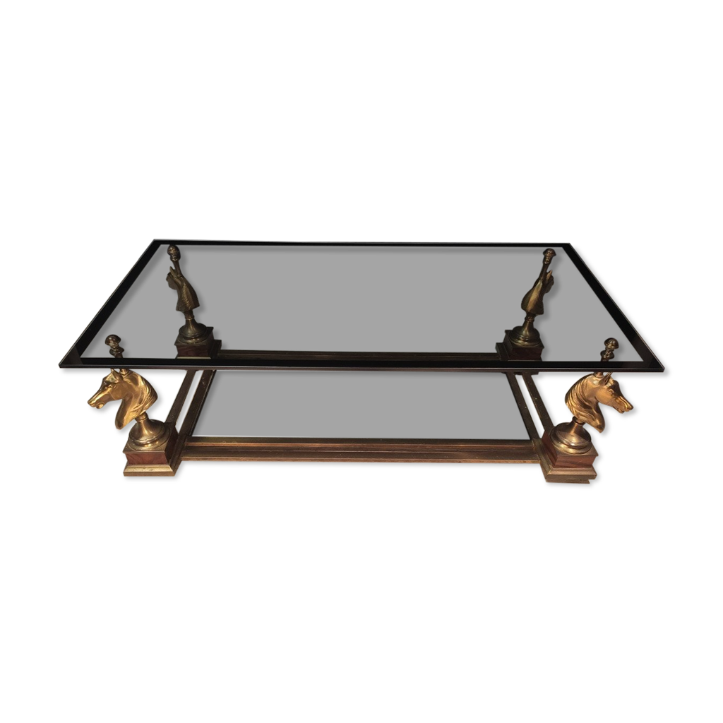 Tables basse cheval en bronze doré années 1970 | Selency