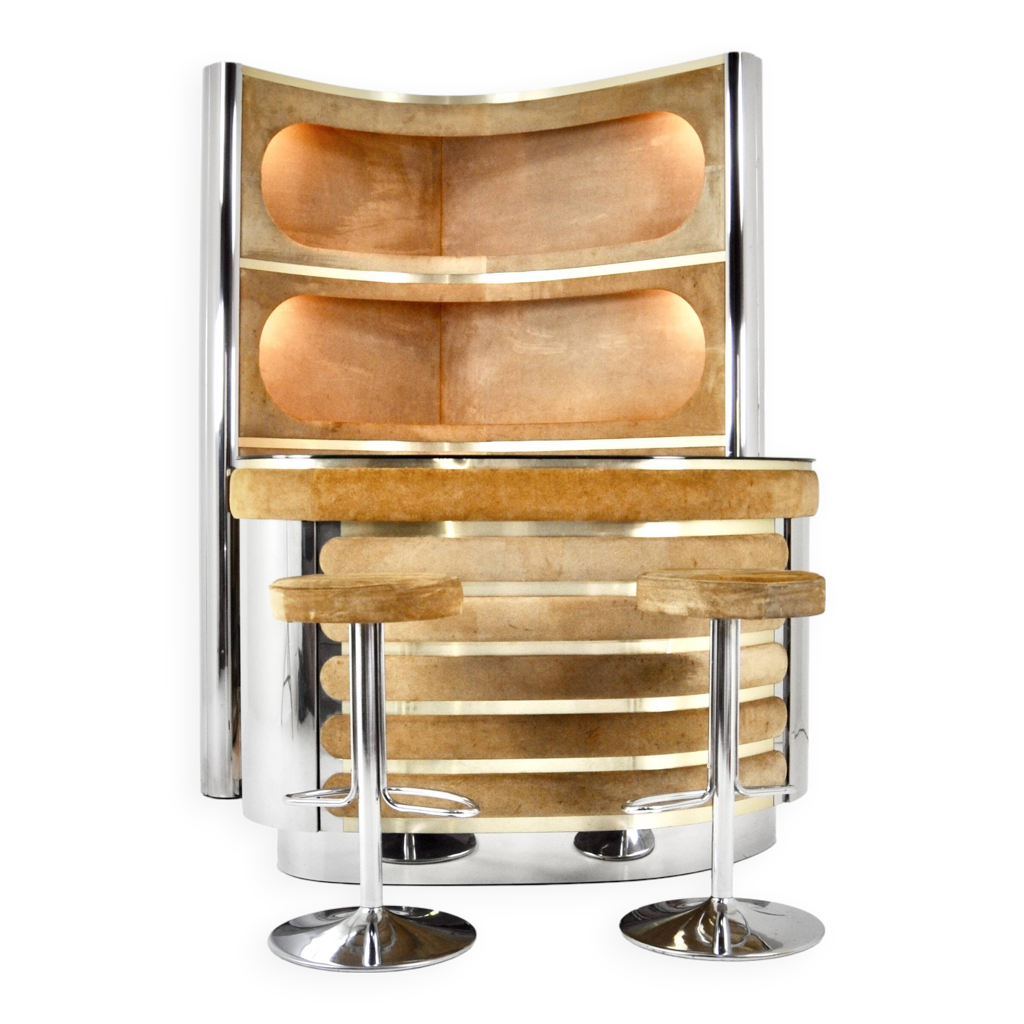 Ensemble de bar avec 2 tabourets, 1970s | Selency