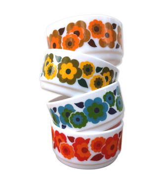 Lot de 4 grand ramequins Lotus Arcopal | Selency