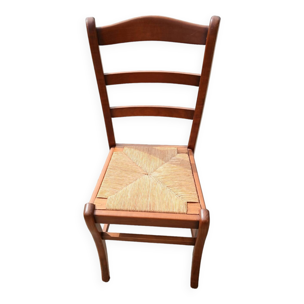 Chaise classique bois et paille | Selency