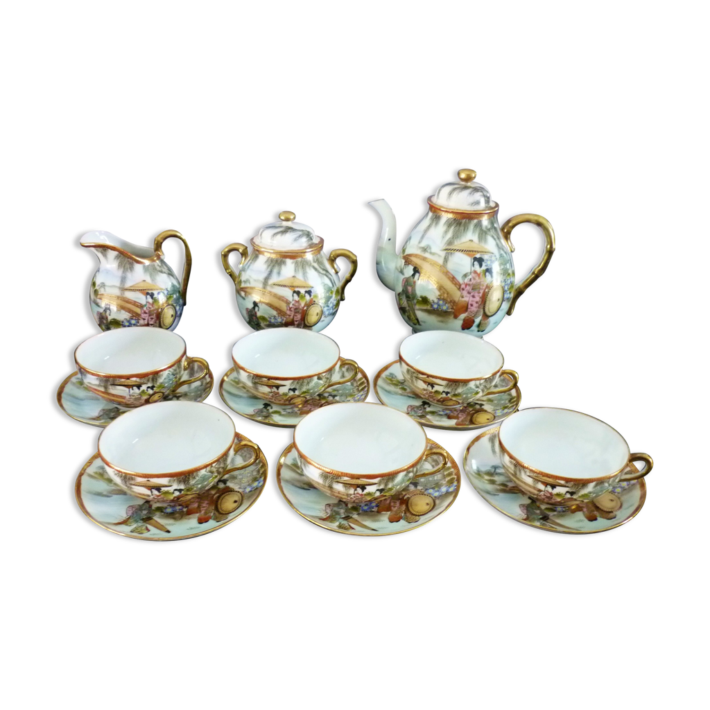 Ancient tea set Japan Kutani porcelain, Meiji period, hand-painted ...
