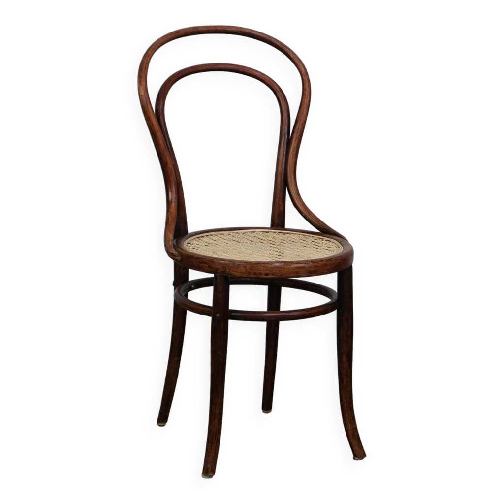 Chaise de bistro Thonet antique originale en bois courbé modèle no. 14 ...