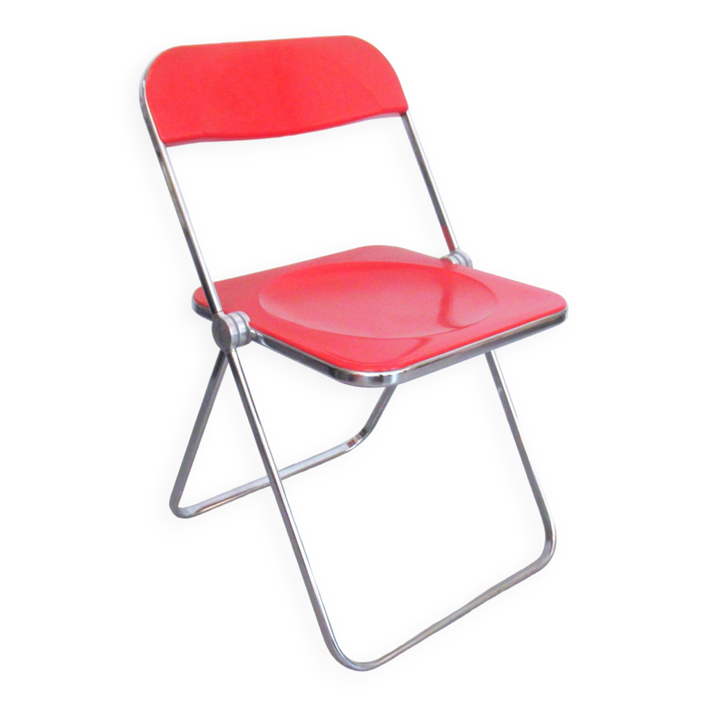 Red Plia chair Giancarlo Piretti Anonima Castelli Selency