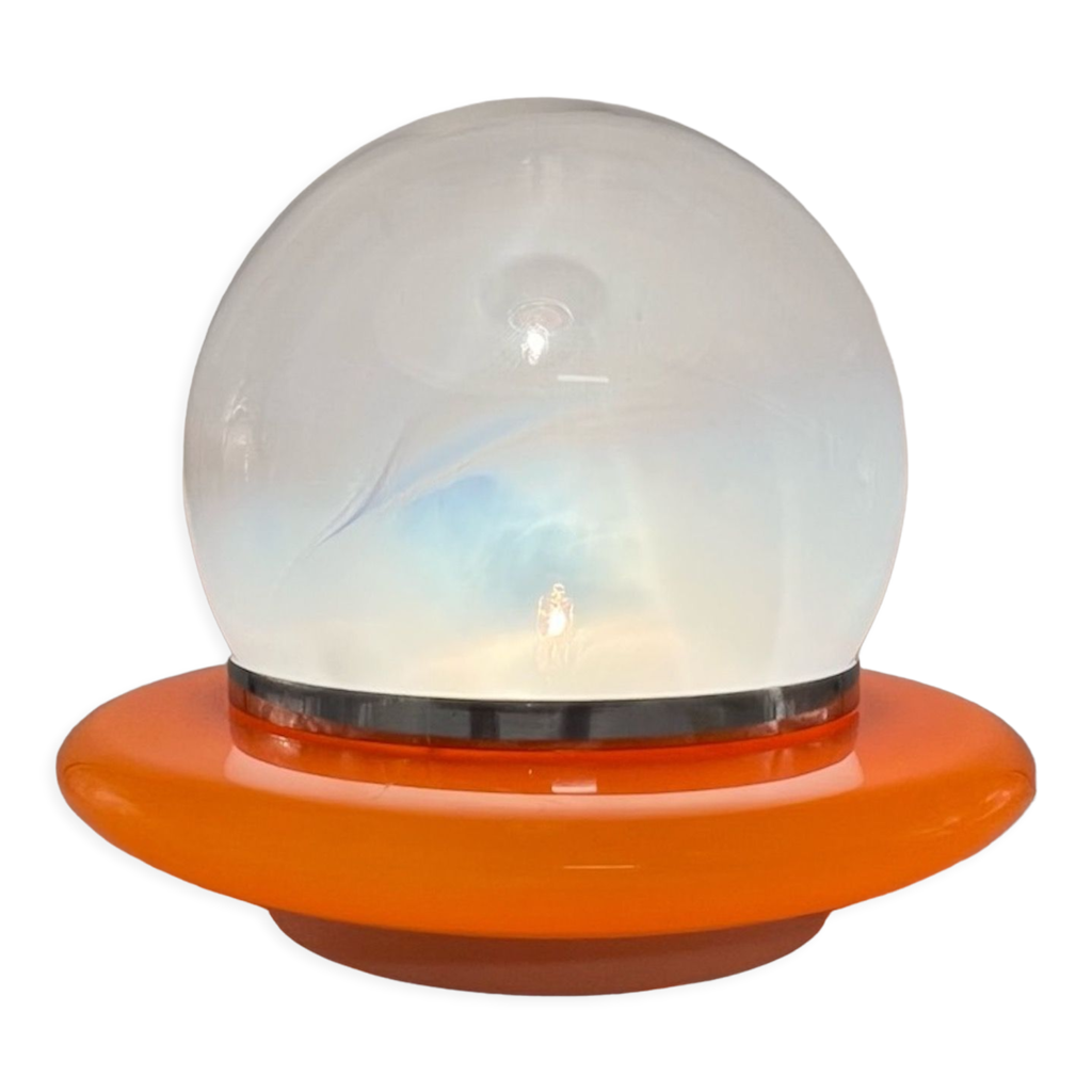 Lampe de table space age orange made in Italy, années 70 | Selency