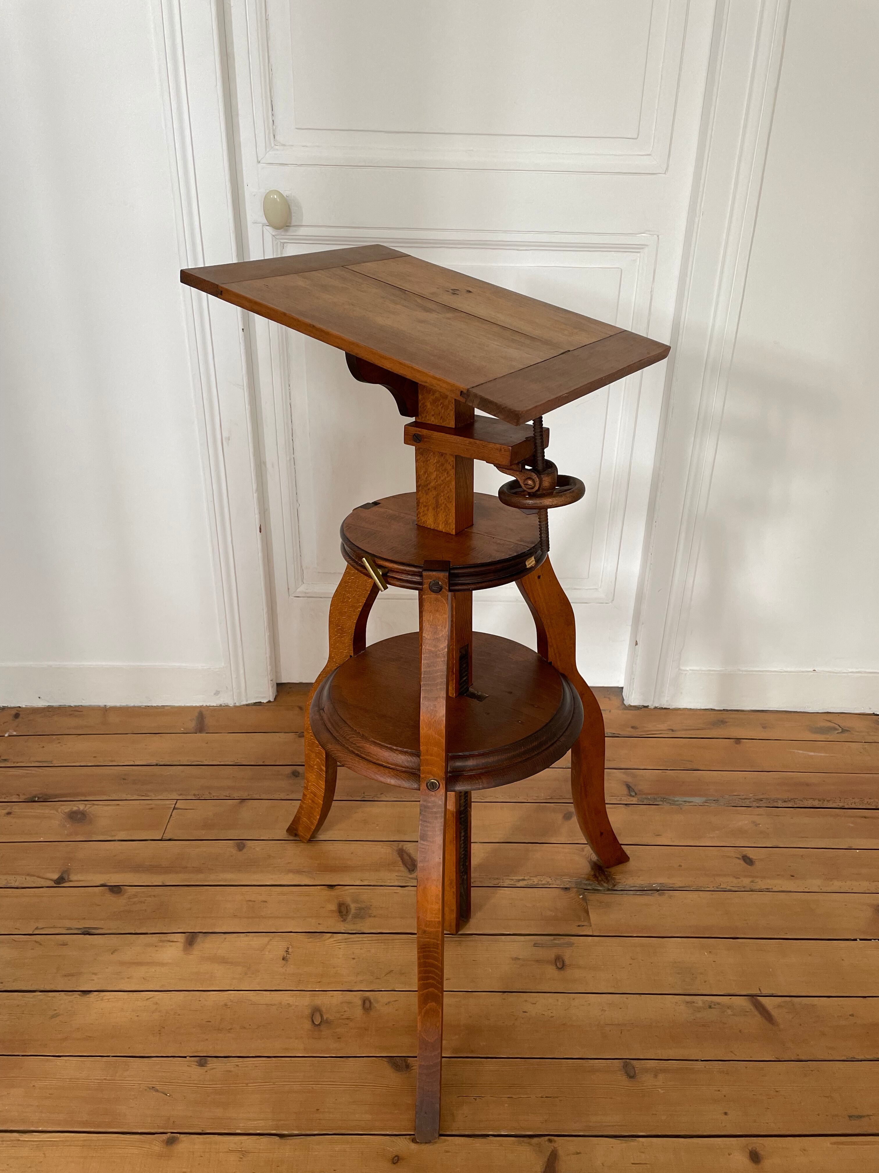 Sellette de sculpteur ou chambre photo tripode ancienne | Selency