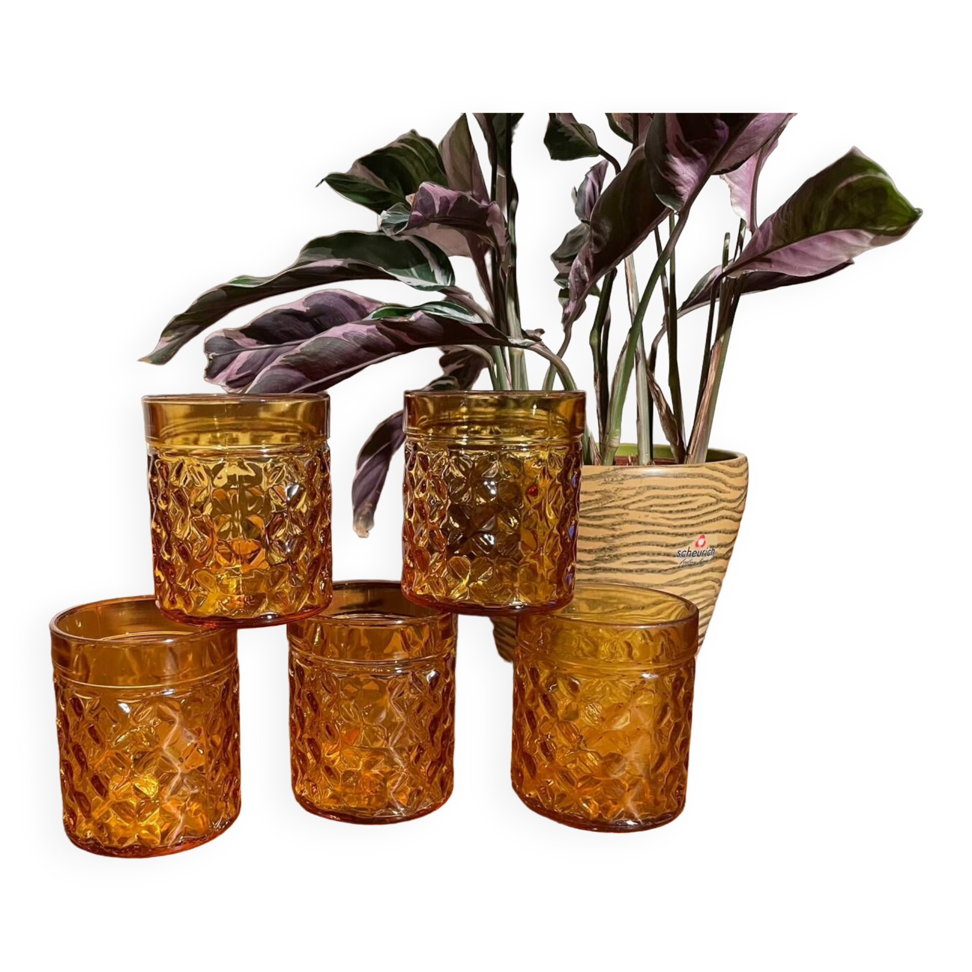 Verres ambrés vintage | Selency