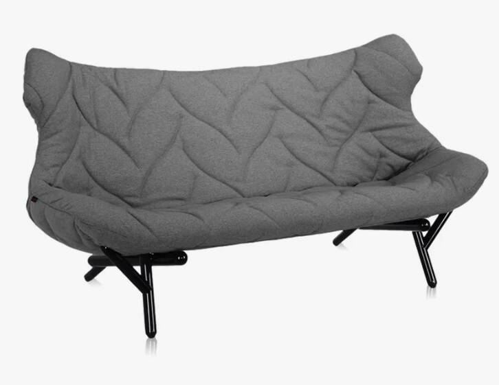 Canapé kartell foliage trevira, gris, structure noire | Selency