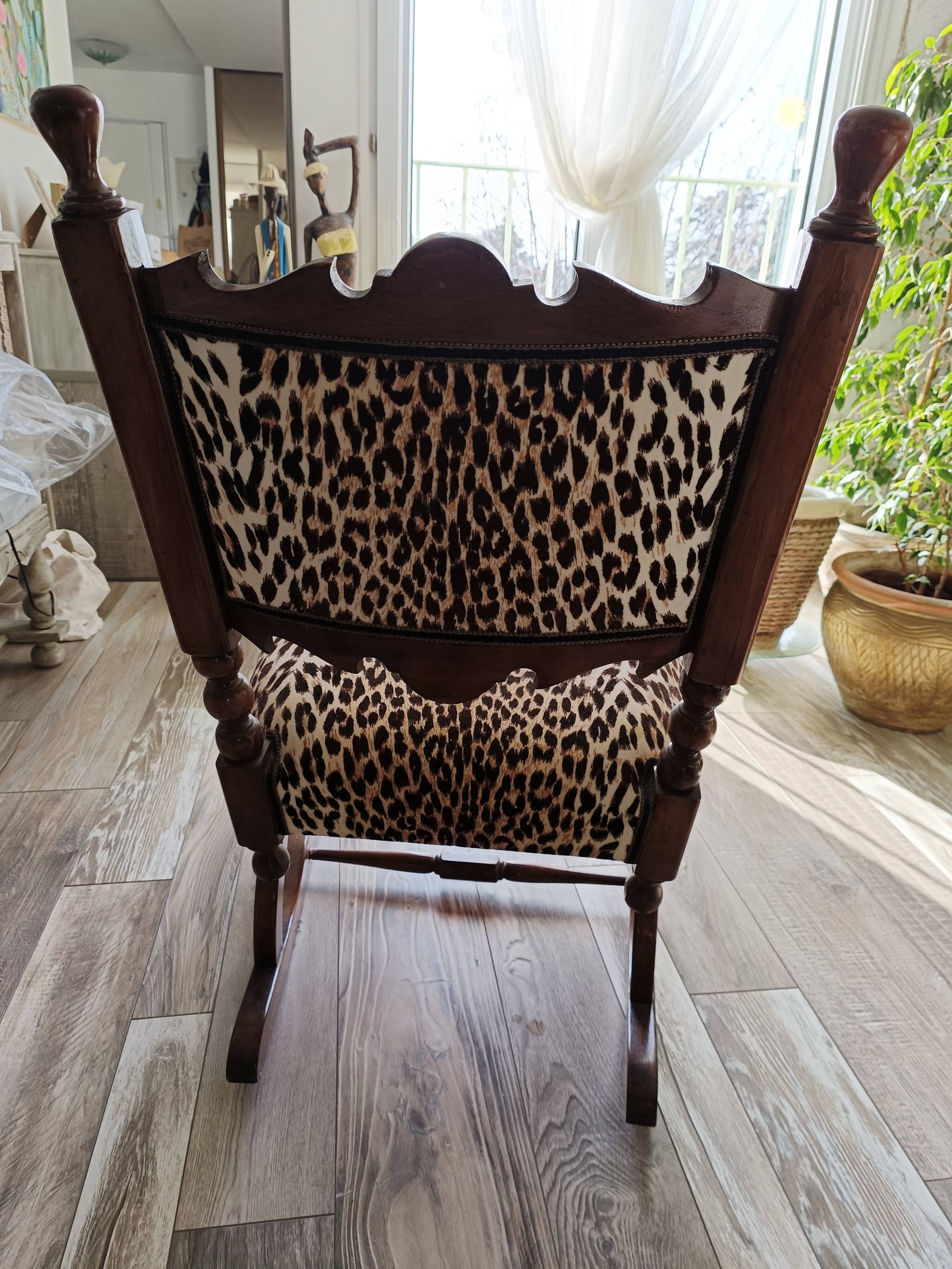 Fauteuil rocking-chair imprimé léopard | Selency
