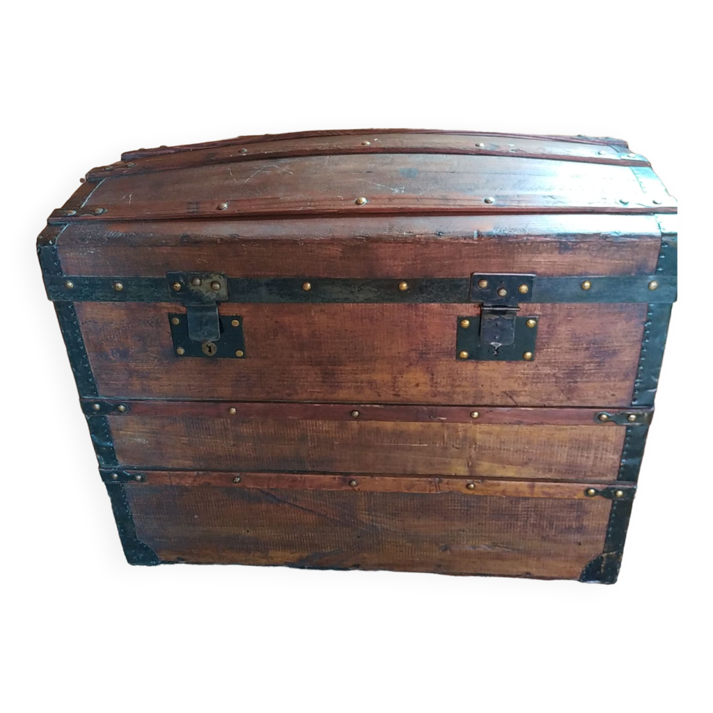 Ancien coffre en bois et ferrures | Selency