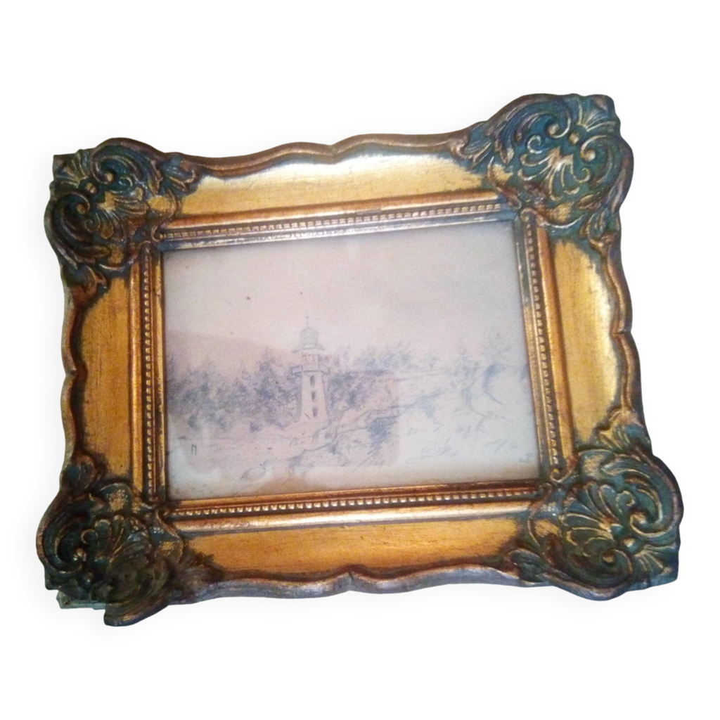 Tableau vintage représentant un paysage avec un phare | Selency