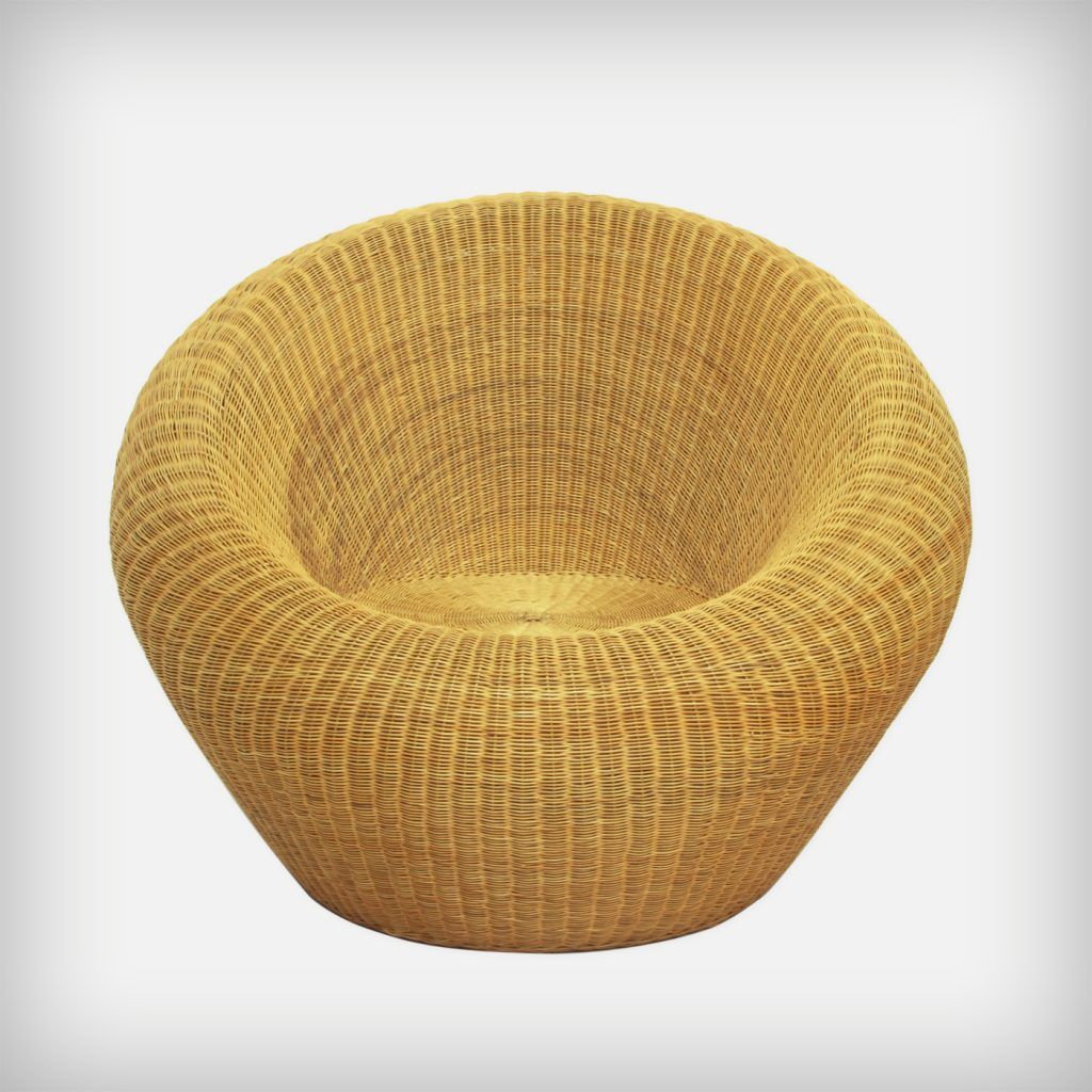 Japanese Rattan Lounge Chair by Isamu Kenmochi for Yamakawa, 1970s ...